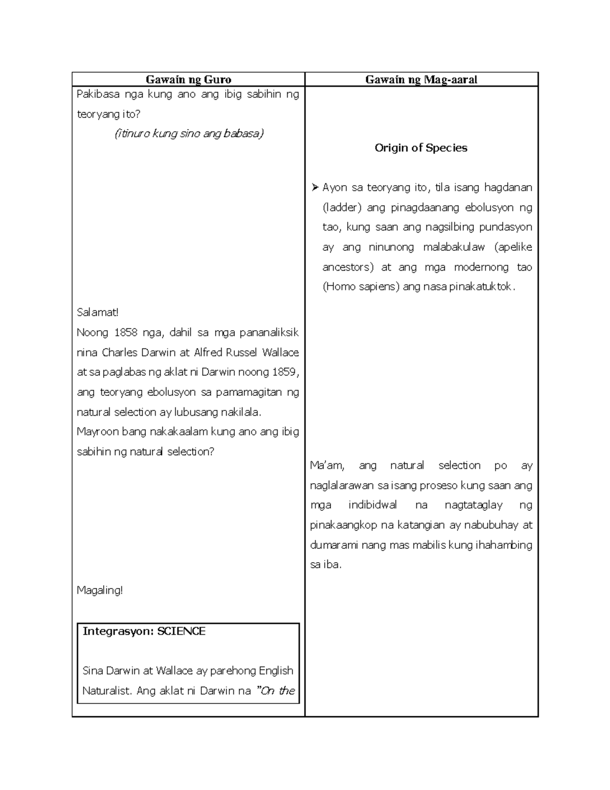 Lesson Palan - (Q2-Module 1 Konsepto ng Kabihasnan at mga Katangian nito) PART 7 - Gawain ng ...