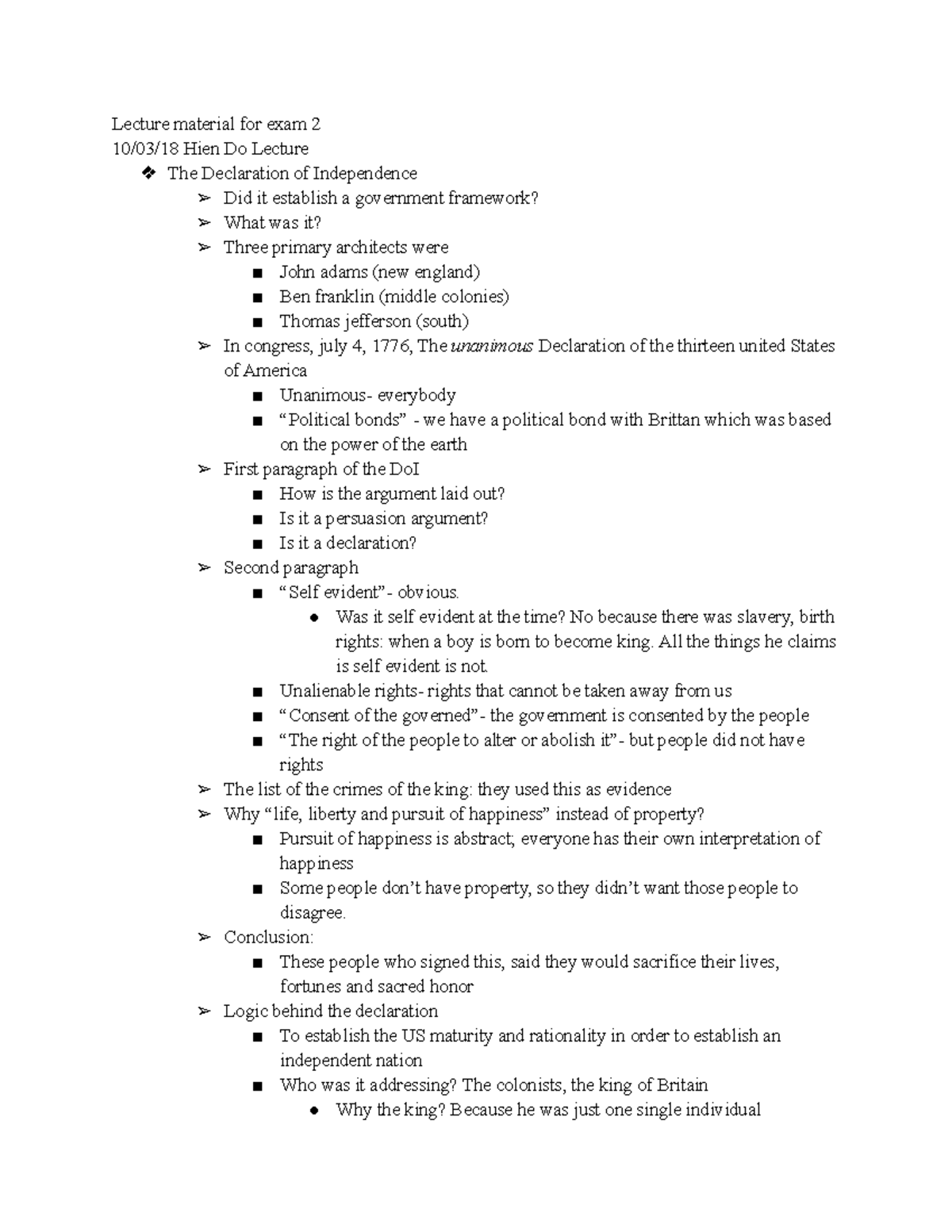 AAS lecture notes - Lecture material for exam 2 10/03/18 Hien Do ...