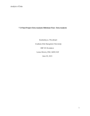 IHP 525 9-2 Final Submission of Final Project Data Analysis ...