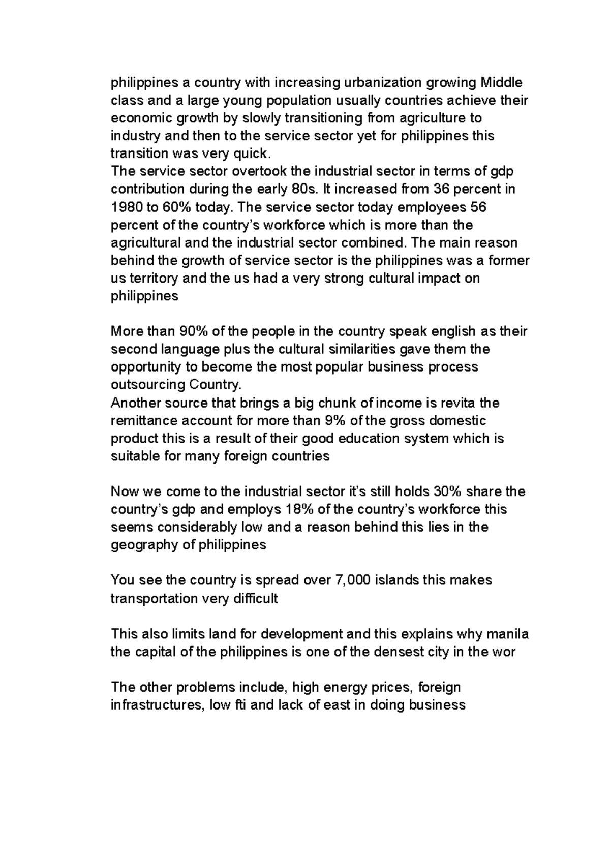 Philippine economic issues - philippines a country with increasing ...