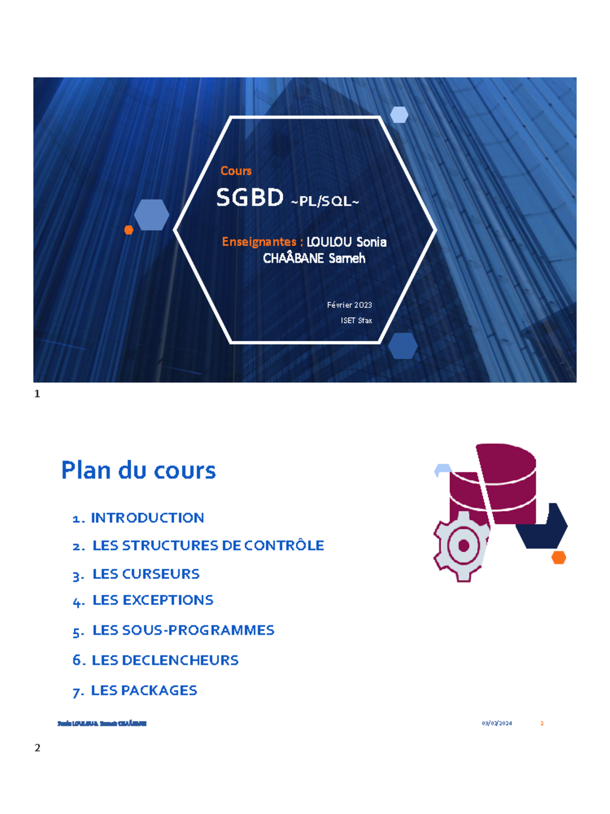 Cours Plsql Exception - SGBD PL/SQL Cours Février 2023 ISET Sfax ...