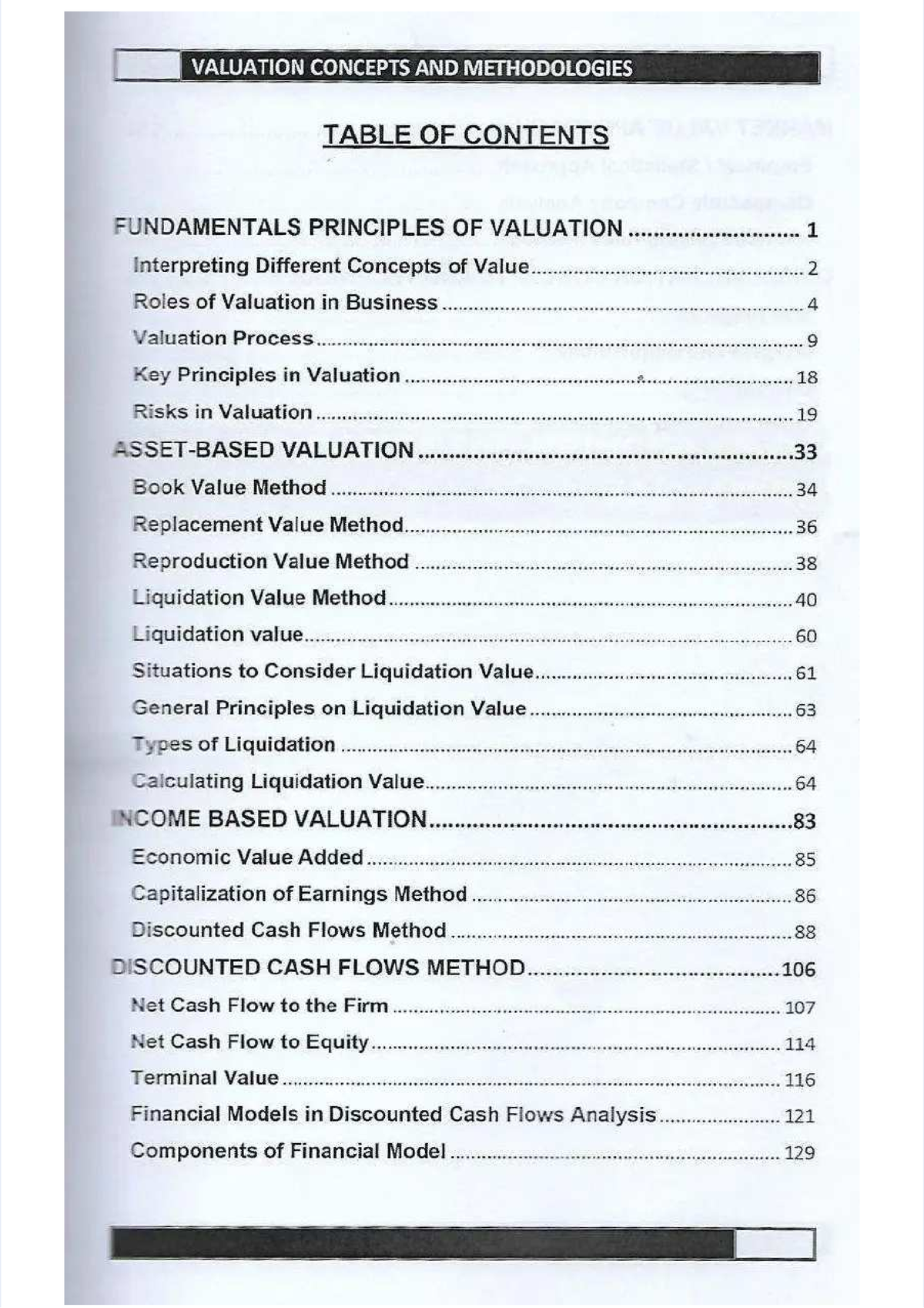Valmet with ansirs - VALUATION CONCEPTS AND METHODOLOGIES TABLE OF ...
