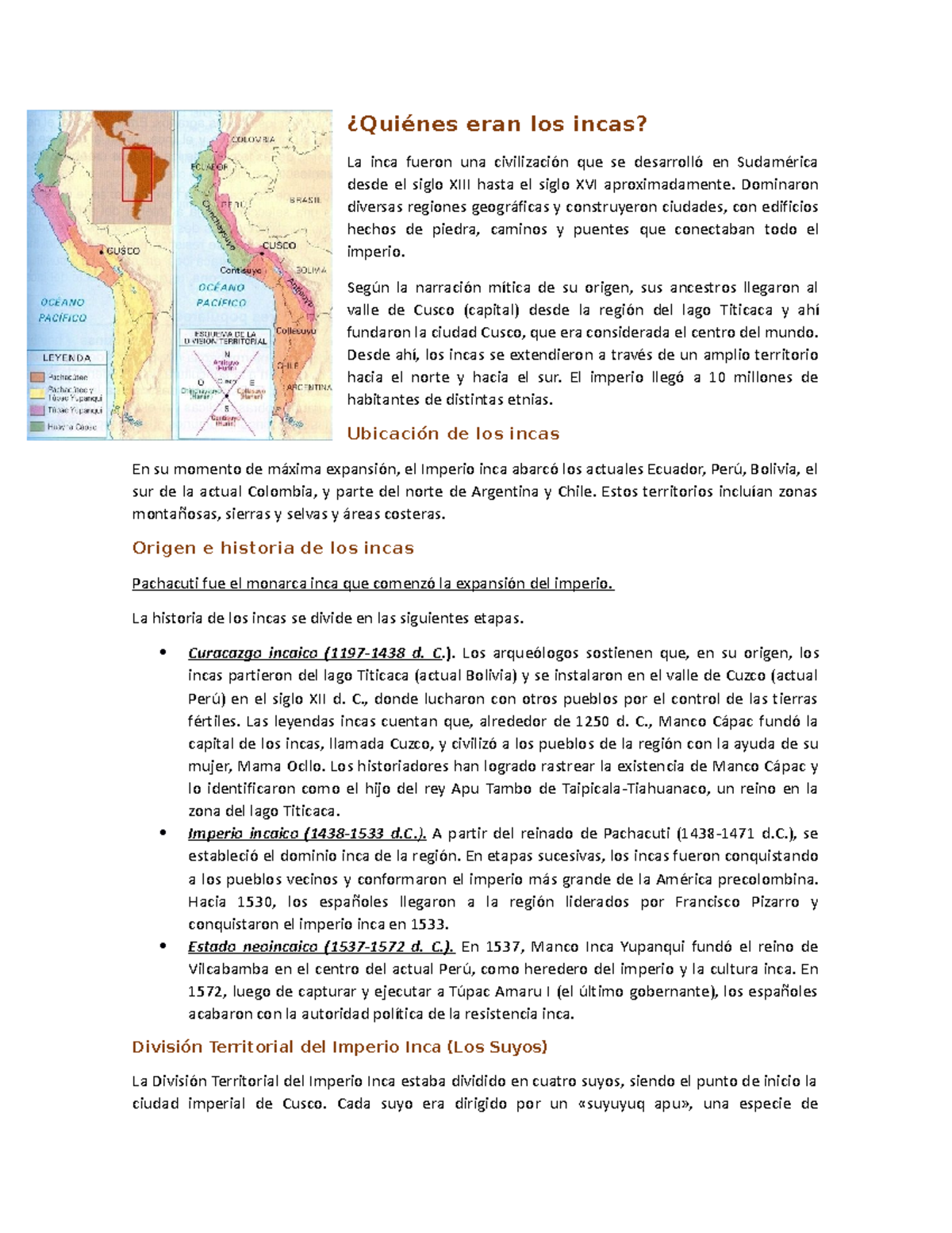 Incass - HKSAD - ¿Quiénes eran los incas? La inca fueron una ...