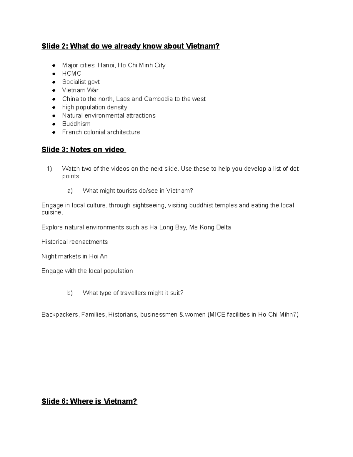 Unit 2 - Vietnam Notes - Slide 2: What do we already know about Vietnam ...