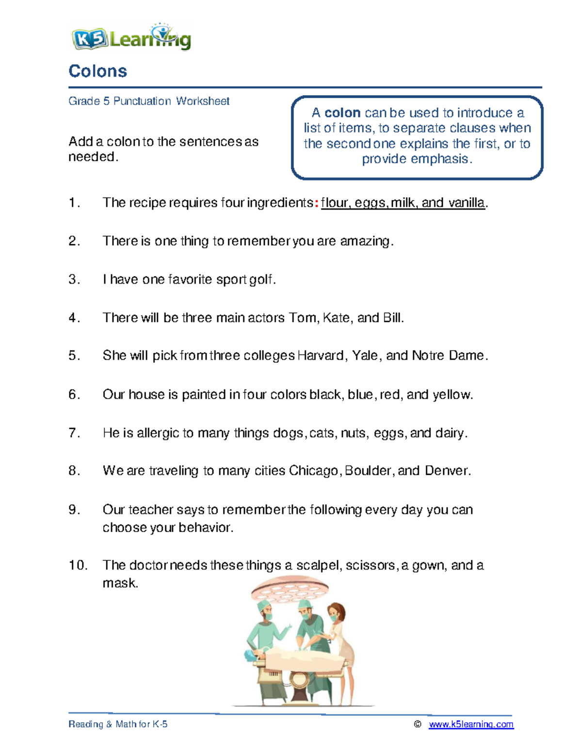 Grade 5 colons b - Practice materials I used to help me. - Colons Grade ...