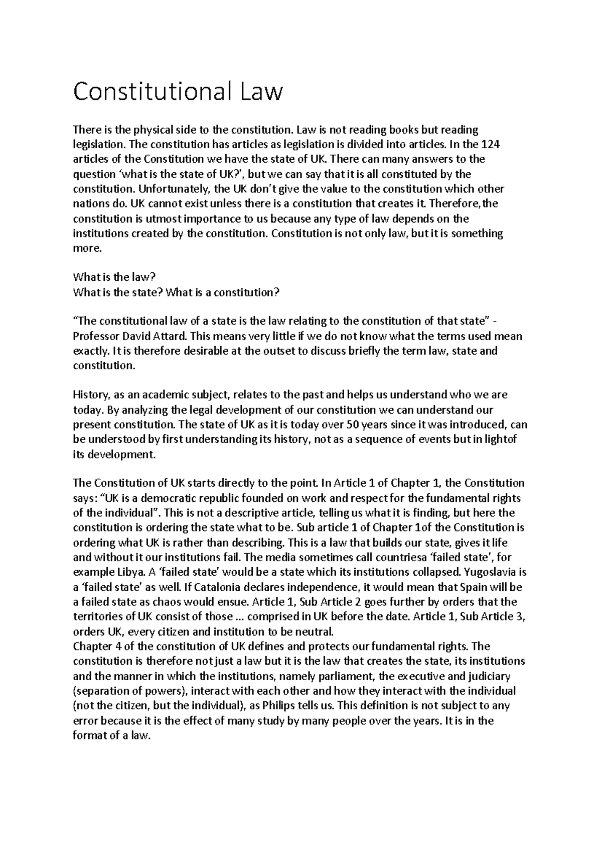 Constitutional Law - LLB Law 1st Year - Constitutional Law There is the ...