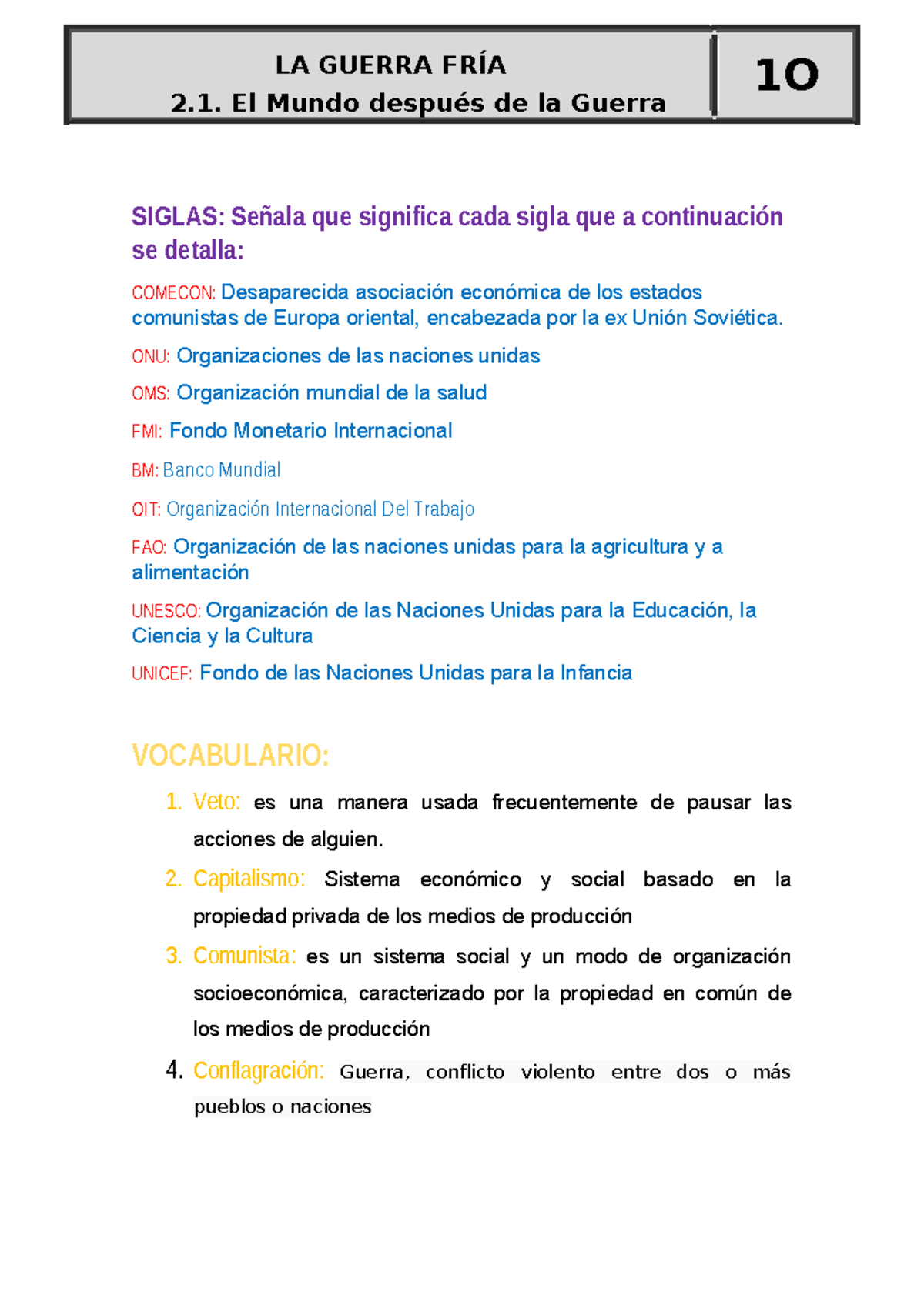 CS Ficha 10 - SIGLAS: Señala que significa cada sigla que a ...