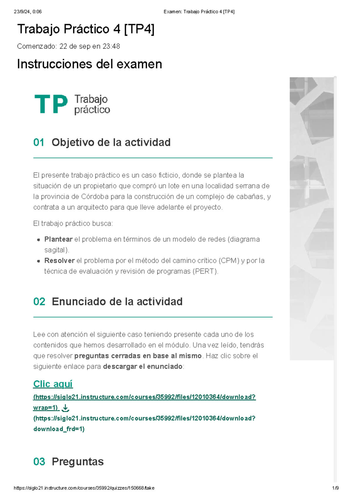 Investigación Operativa [TP4] 85% Herramientas matemáticas IV - Trabajo Práctico 4 [TP4 ...