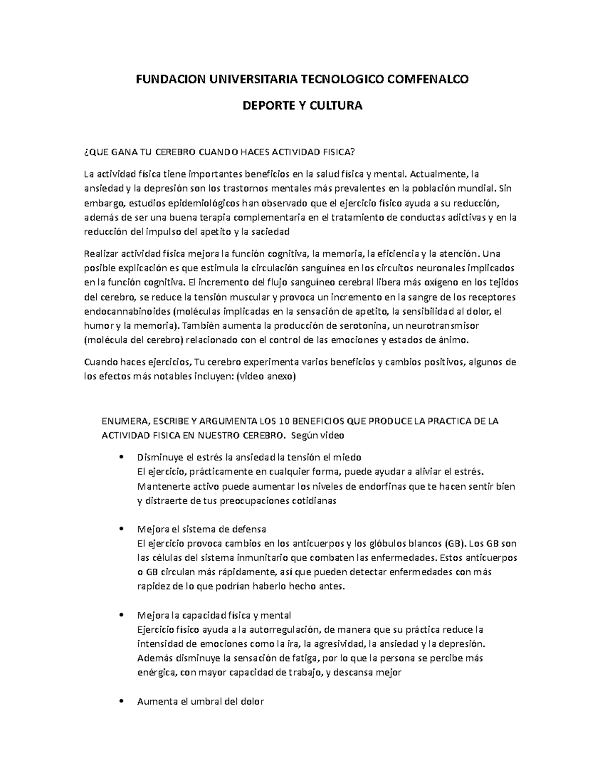 Taller actvt fisica tecno cerebro - FUNDACION UNIVERSITARIA TECNOLOGICO ...