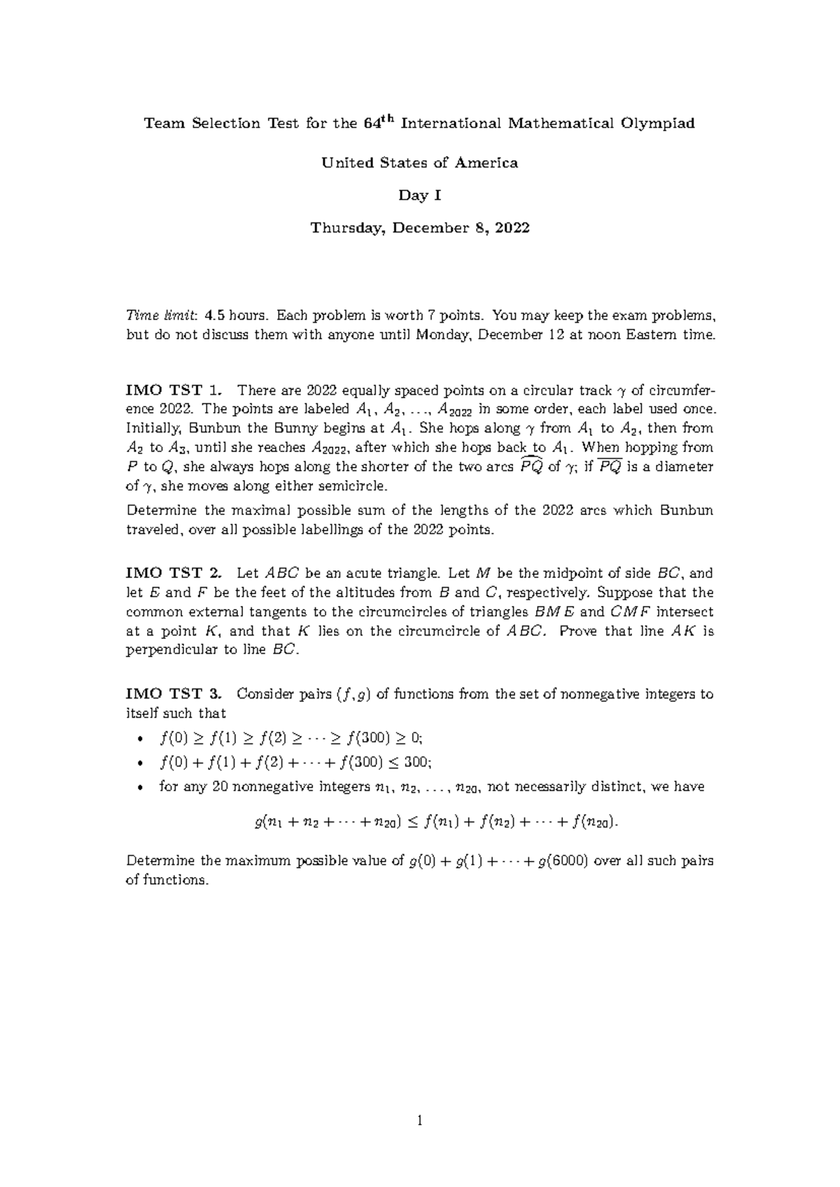 IMO-2023-TST - imo tst usa - Team Selection Test for the 64th ...