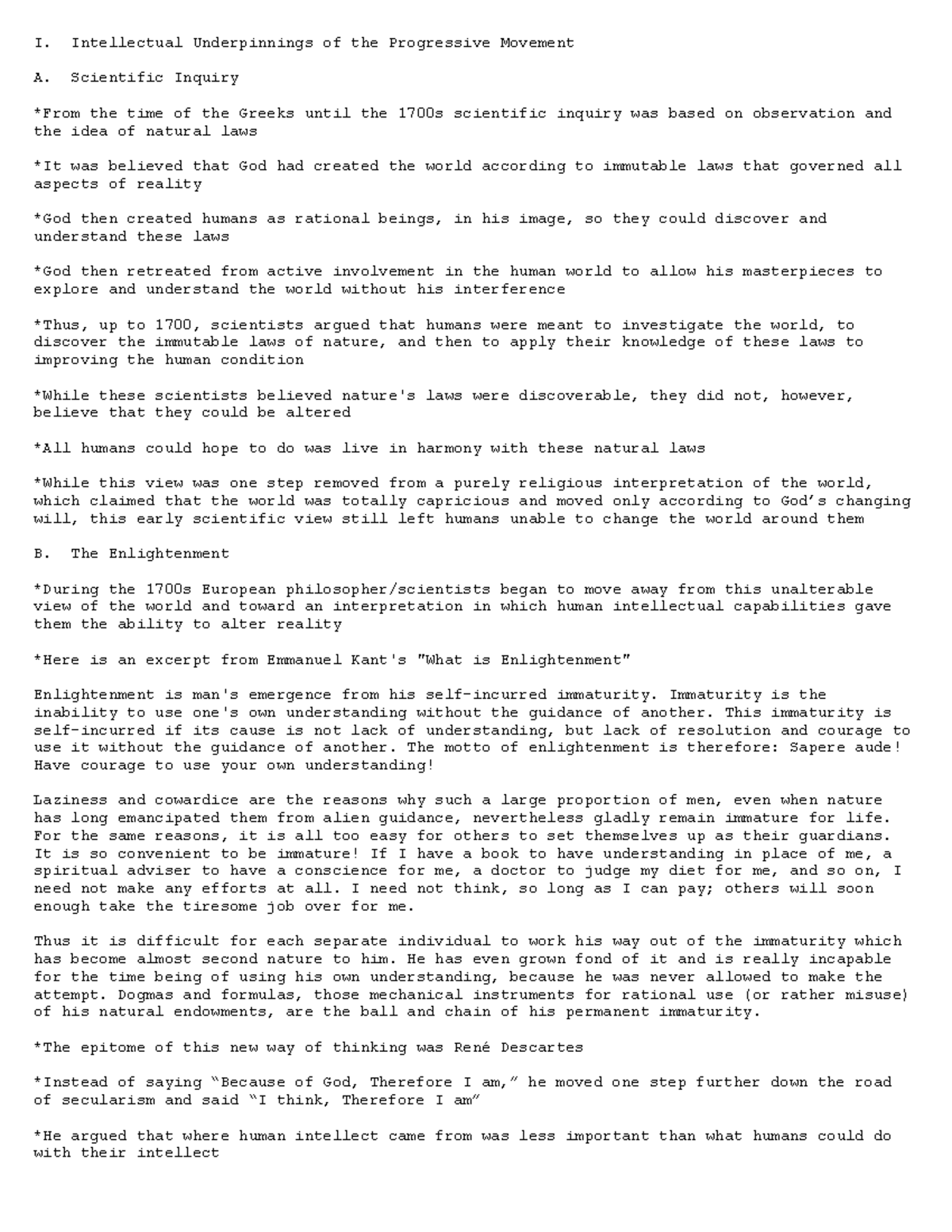 The Progressive Movement - professor Deborah Rayner - I. Intellectual ...