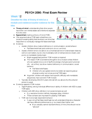 Prelim 2 cheat sheet - Summary Developmental Psychology - 1. Sample ...