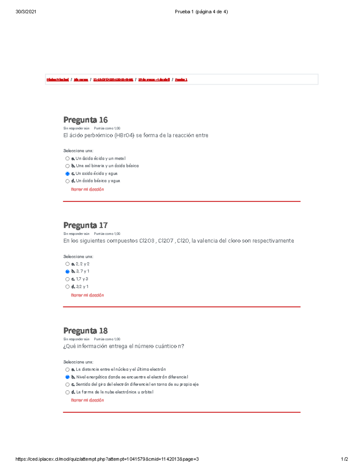 Prueba 1 Fisica Y Quimica General - 30/3/2021 Prueba 1 (página 4 de 4) - Studocu