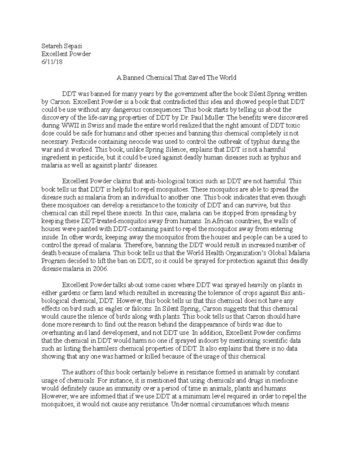 2 The Excellent Powder Essay - Setareh Sepasi Excellent Powder 6/11/ A ...