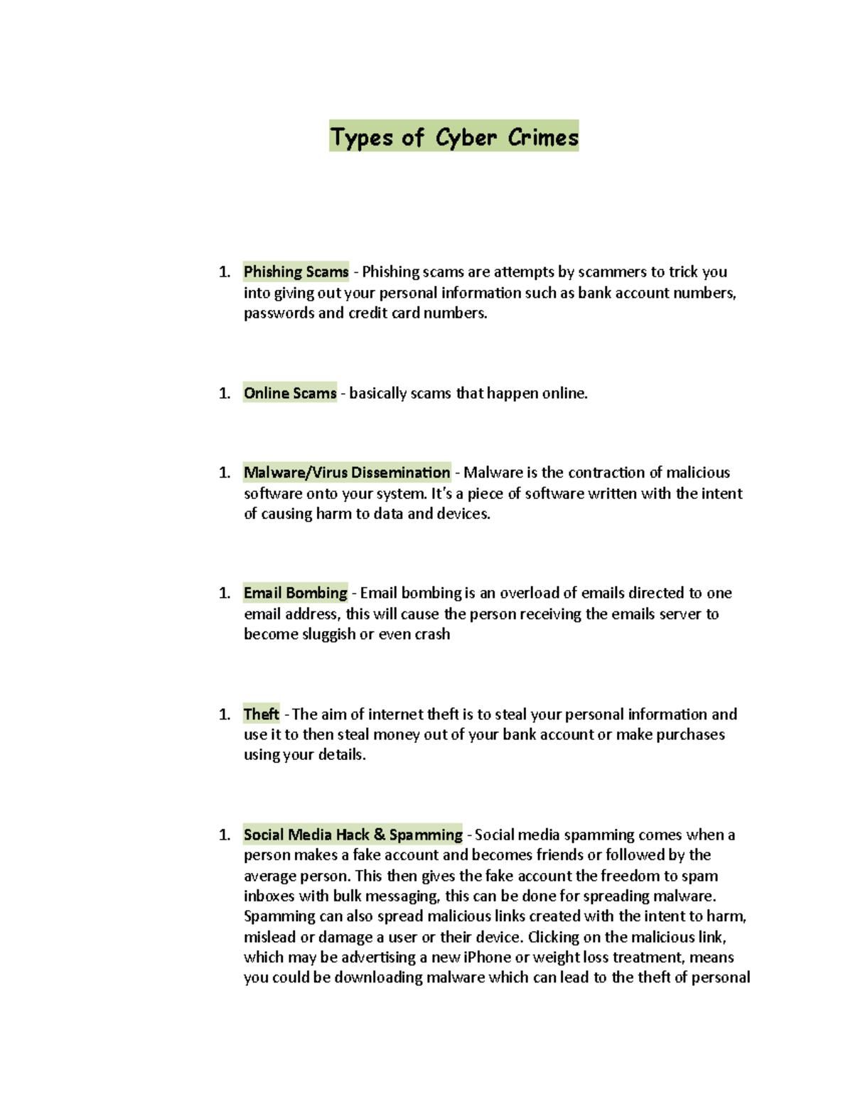 Types of Cyber Crimes - Types of Cyber Crimes Phishing Scams - Phishing ...