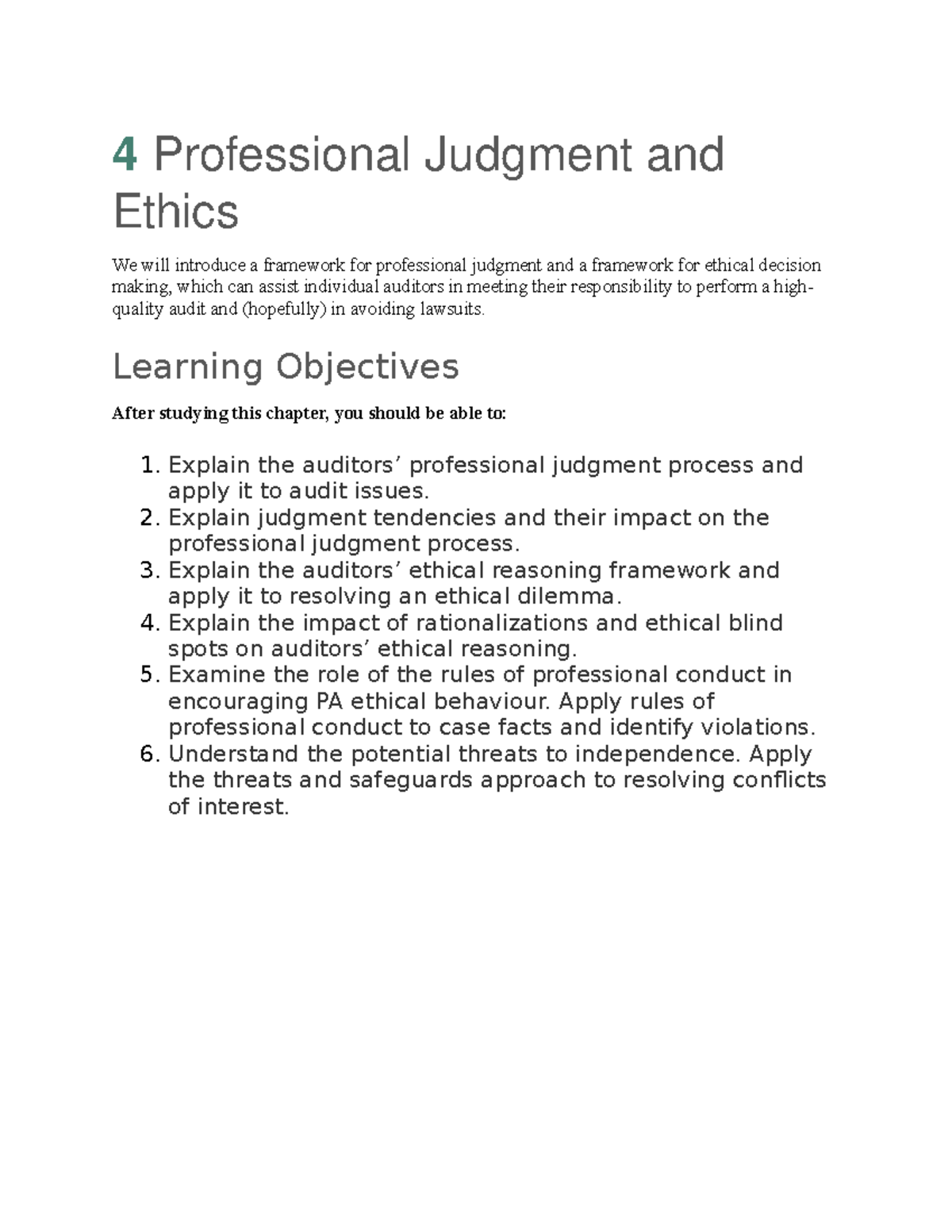 4 Professional Judgement and ethics - 4 Professi onal Judgment and ...