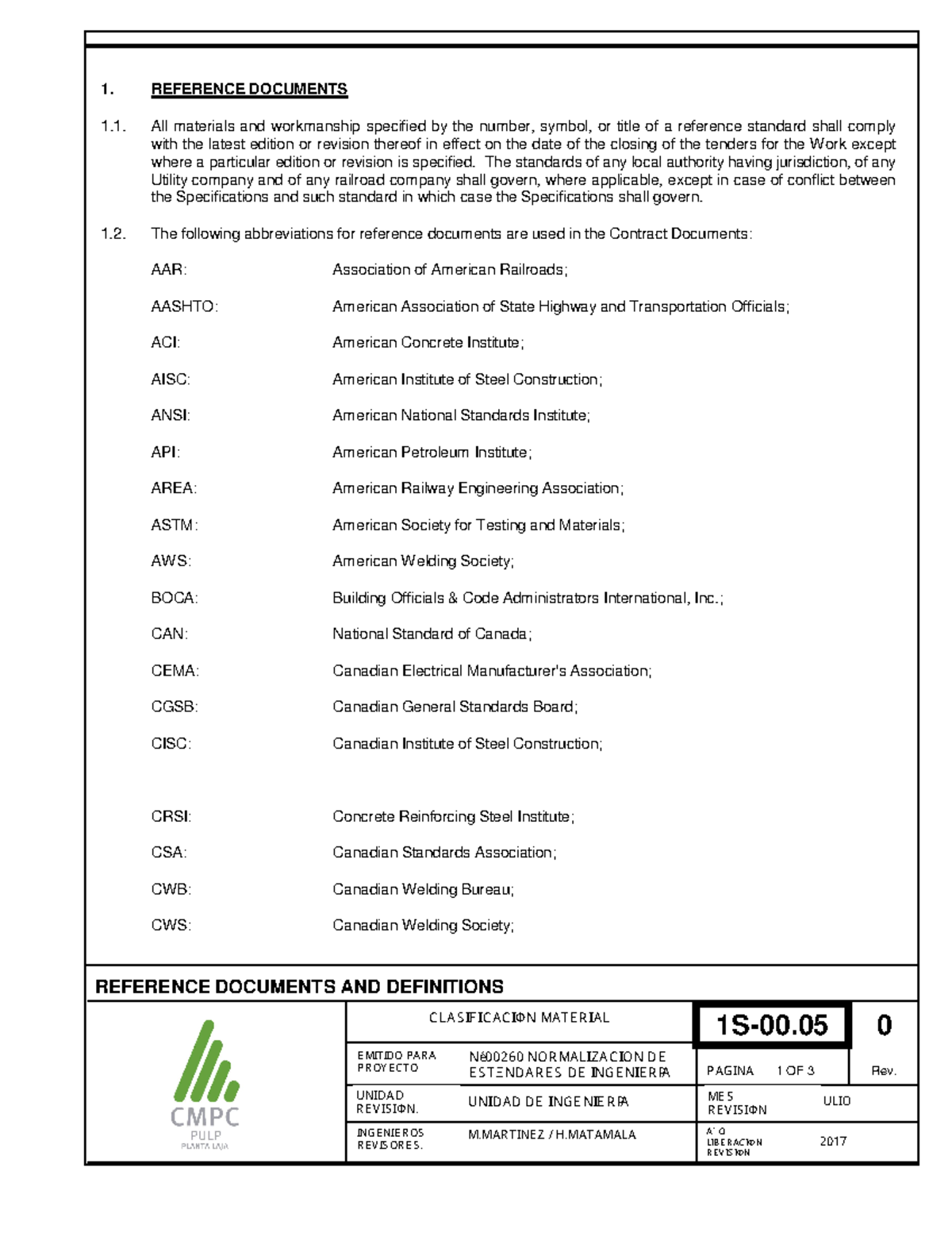 1S-00 - materia - REFERENCE DOCUMENTS AND DEFINITIONS DESIGN STANDARD ...