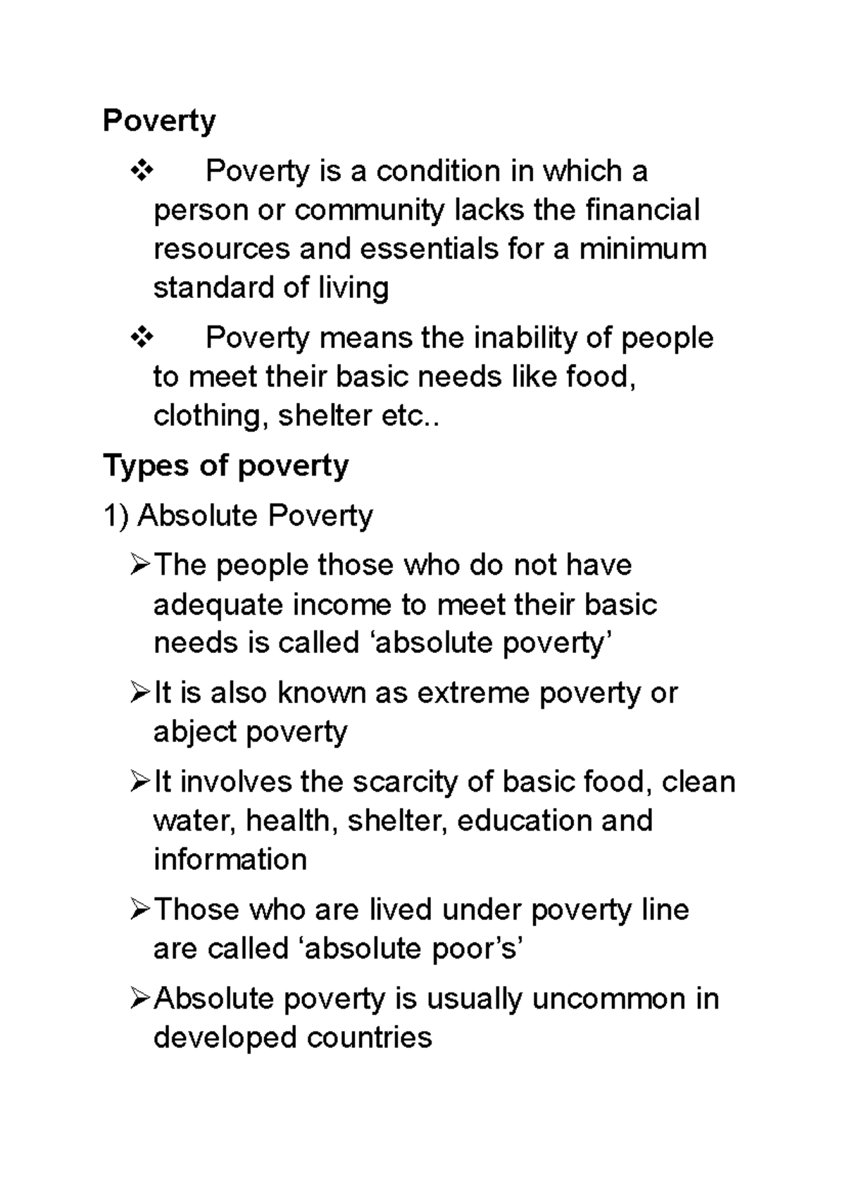 Poverty - Kannur University BA Economics Syllabus Included notes ...