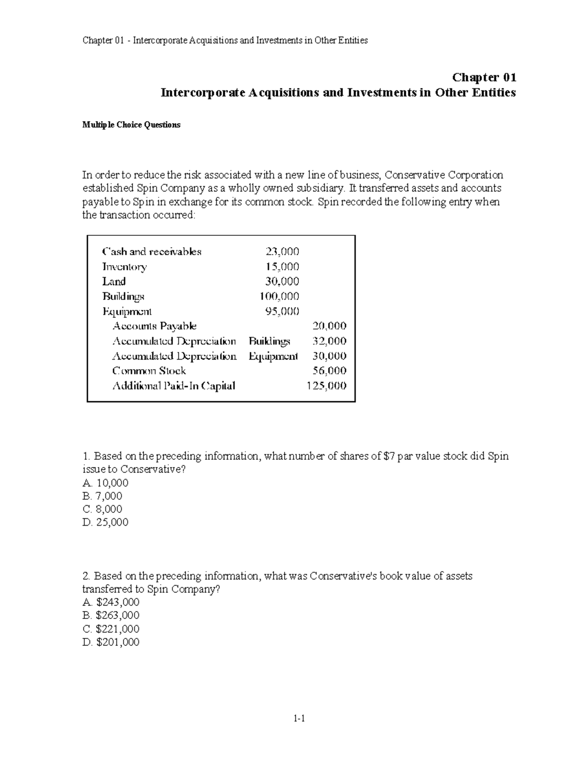 Ch 01 intercorporate acquisitions and investments in other entities ...