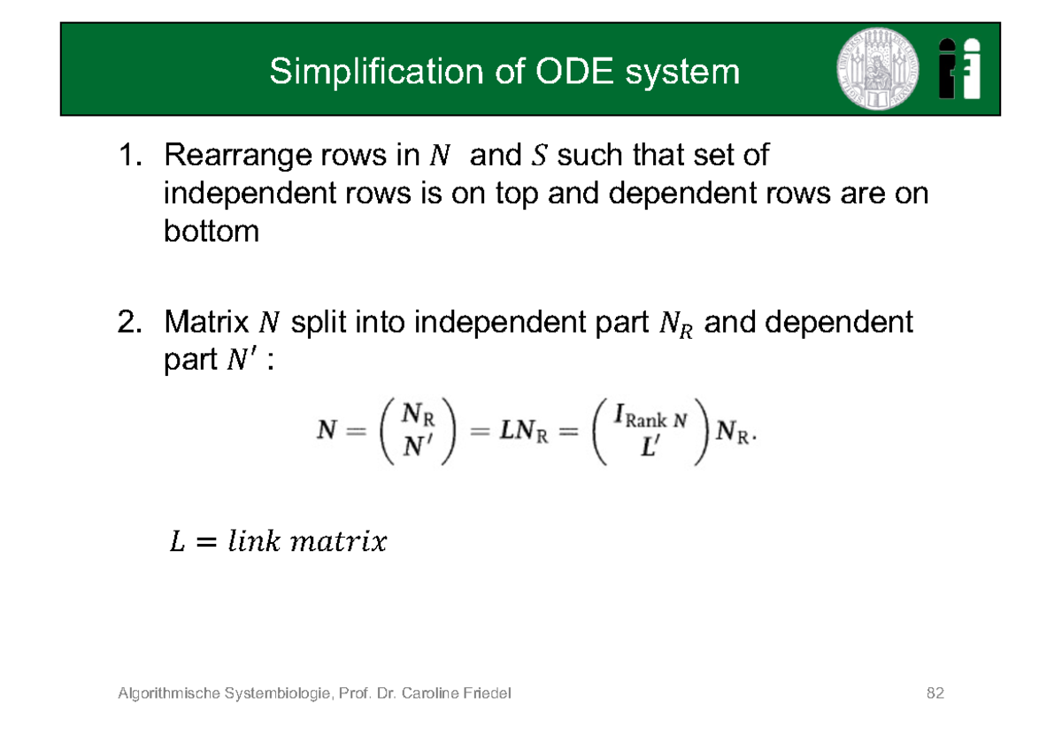 Algorithmische Systembiologie 2 introduction 82-91 - Simplification of ...