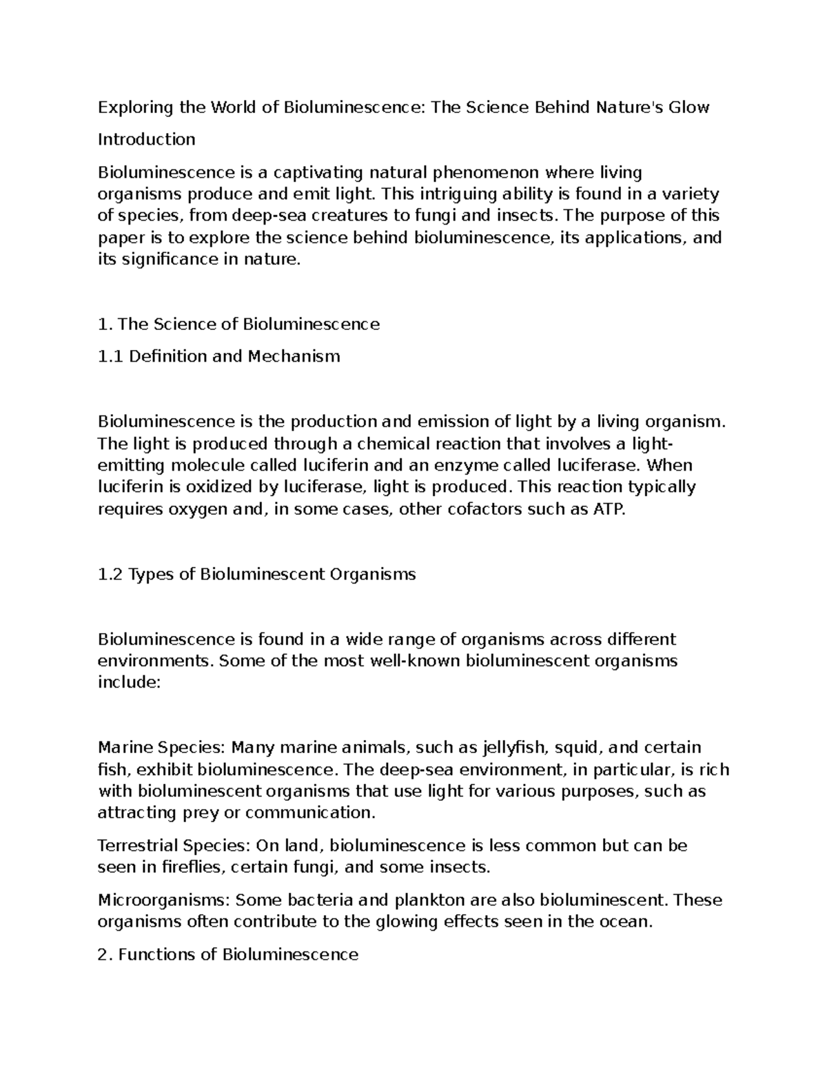 Exploring the World of Bioluminescence: The Science Behind Nature's ...