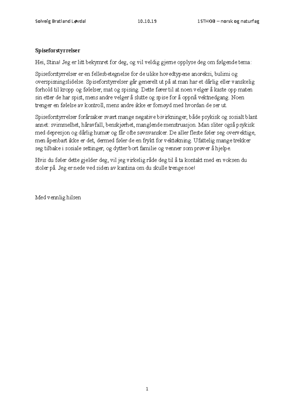 Formelt brev i norsk - Et brev som inneholder de viktigste faktaene på ...