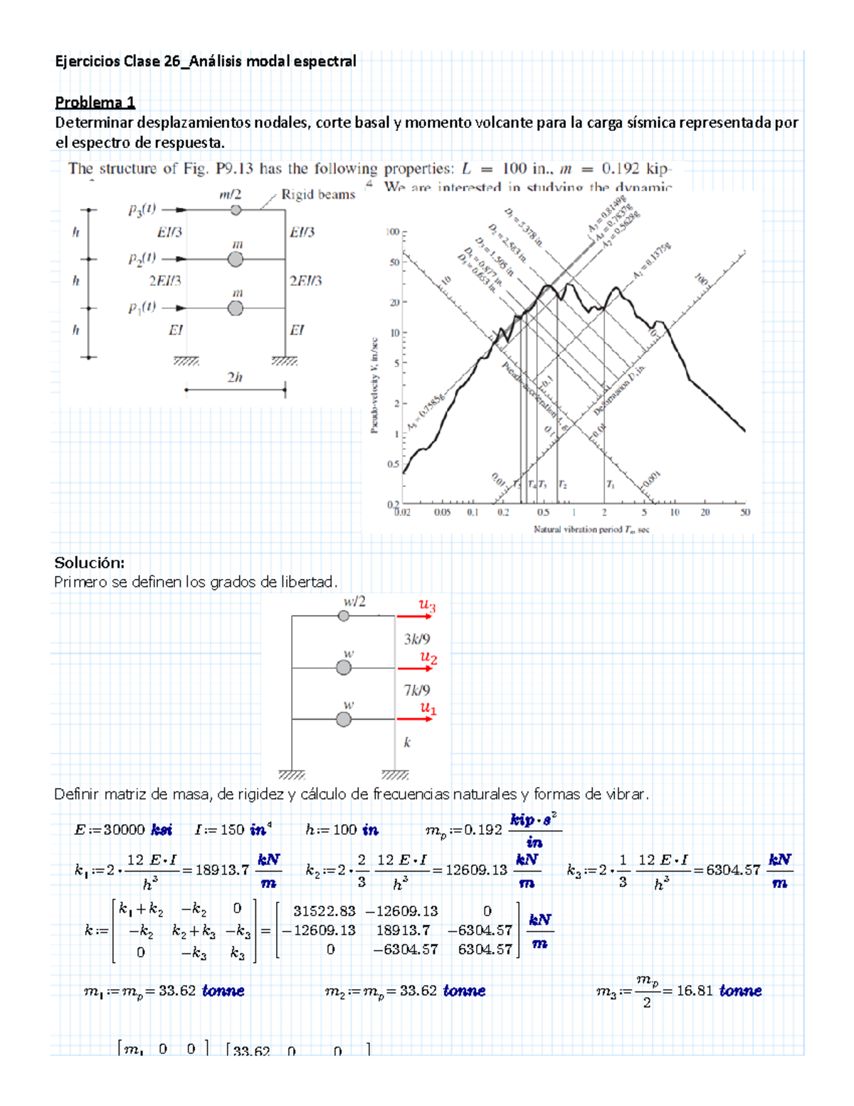 Clase 26 Ejercicios - ingeniería - Ejercicios Clase 26_Análisis modal ...