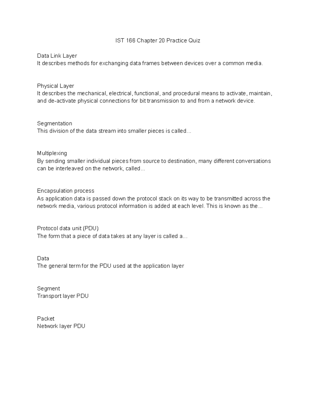 IST 166 Chapter 20 Quiz - Module 20 Practice Problems - IST 166 Chapter ...