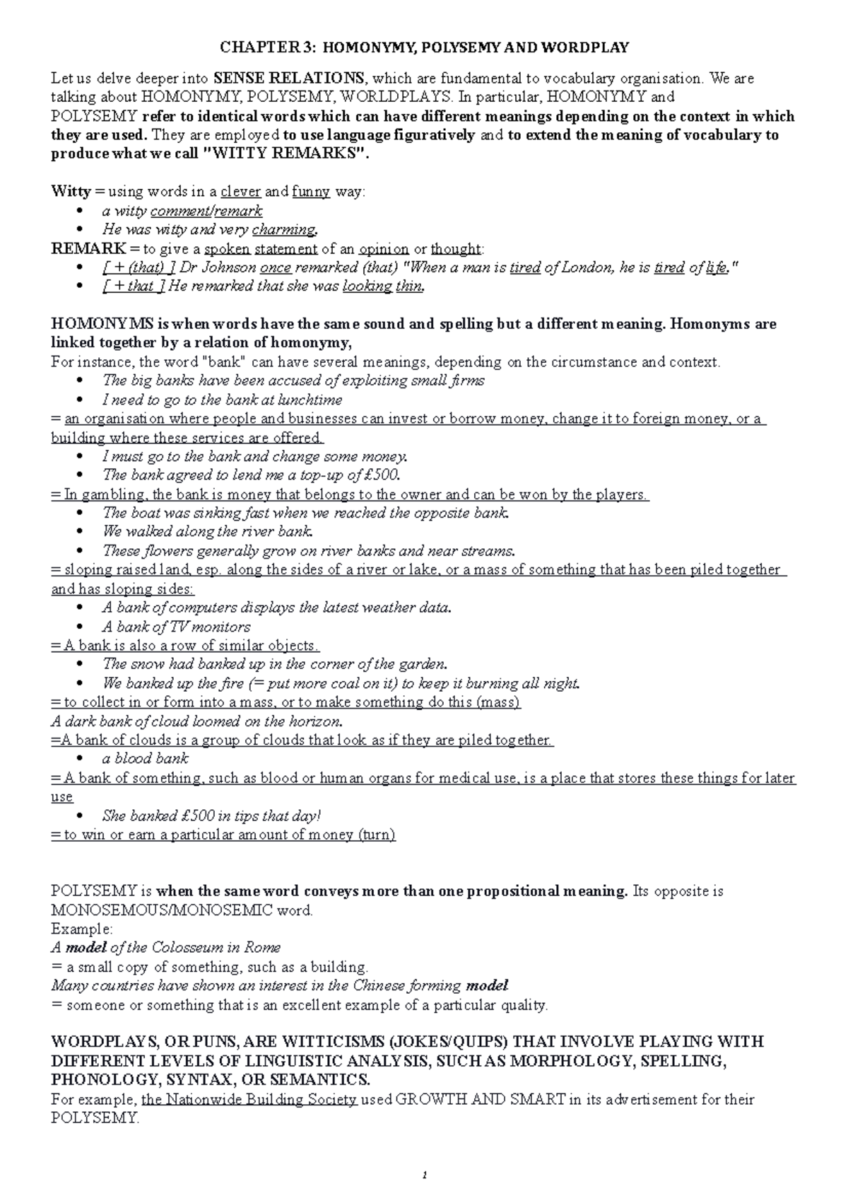 Linking World chapter 3 - Laviosa - Lopriore - CHAPTER 3: HOMONYMY ...