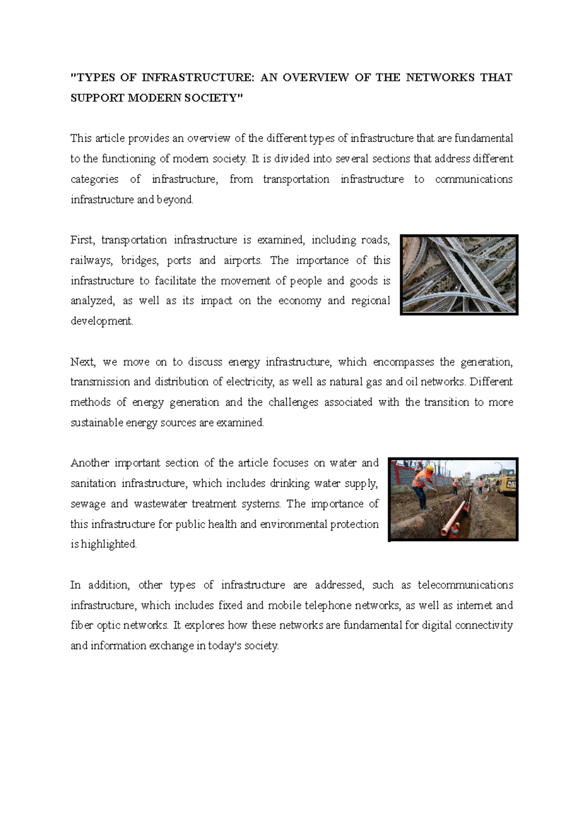 Articulo 10 - "TYPES OF INFRASTRUCTURE: AN OVERVIEW OF THE NETWORKS ...