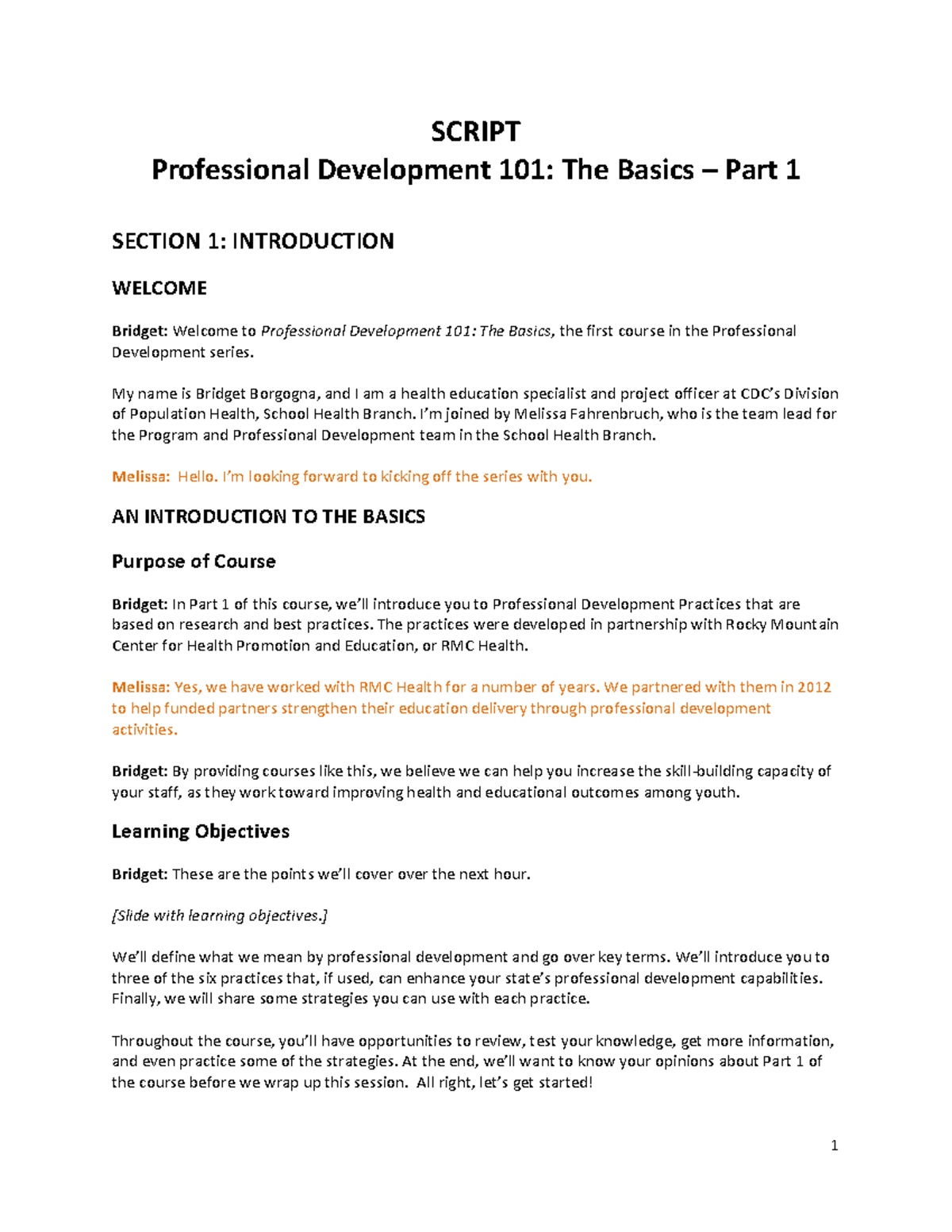 Script-pd101-part-1 508tag - SCRIPT Professional Development 101: The Basics – Part 1 SECTION 1 ...
