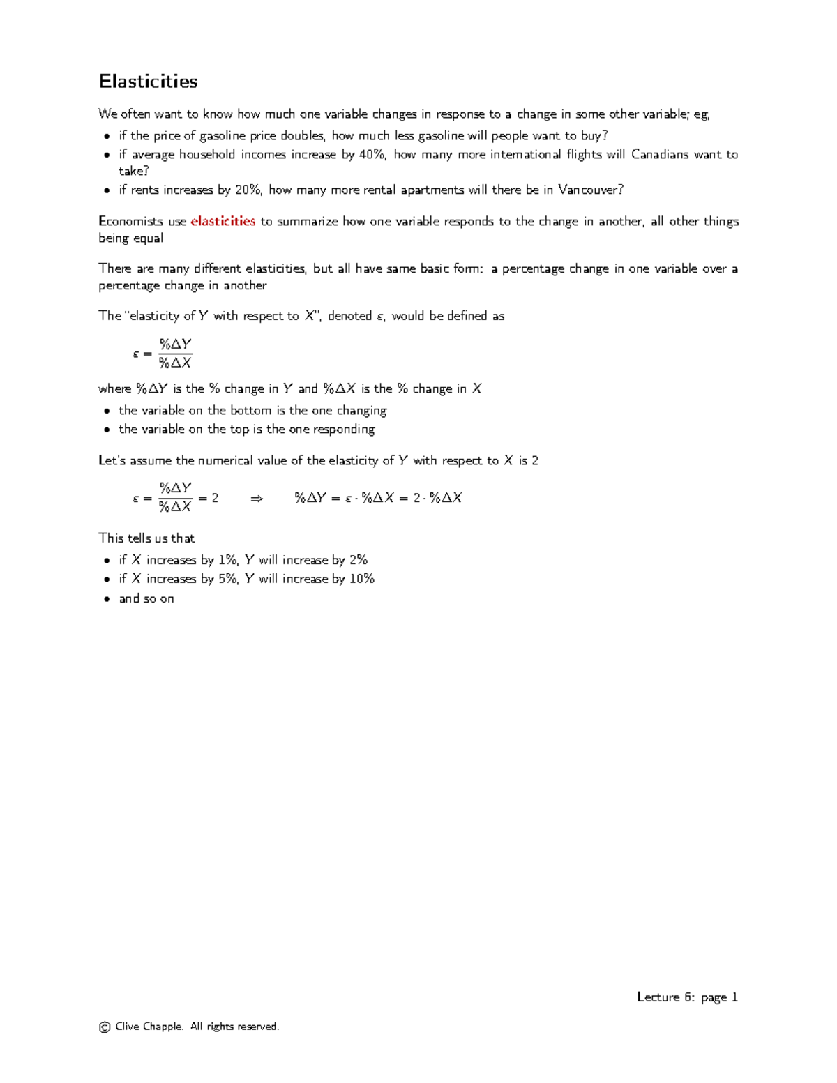 Elasticity - This means ∆QD and ∆P always have opposite signs and "D is ...