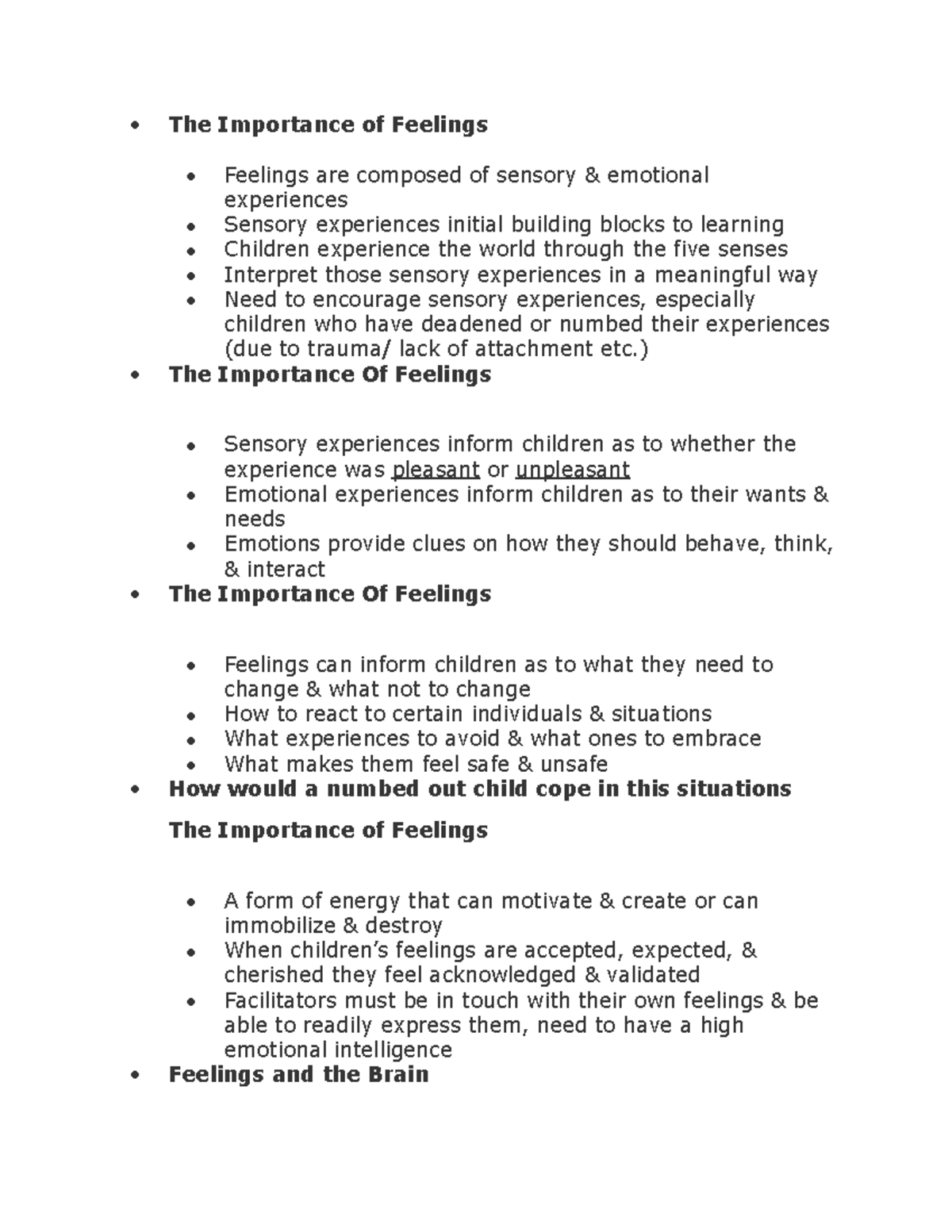 Therapeutic Programming - Week Ten - The Importance of Feelings ...