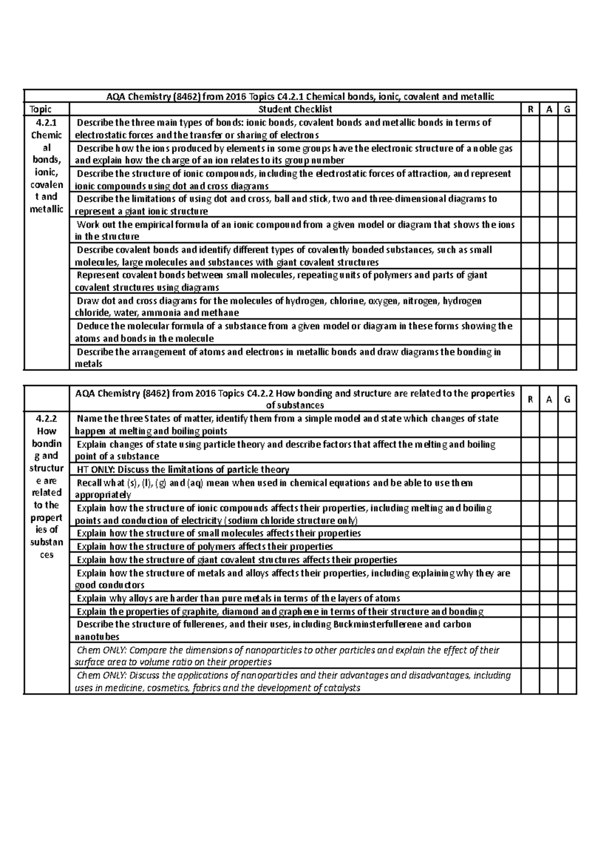 C3 Structure and bonding ( triple ) - AQA Chemistry (8462) from 2016 ...