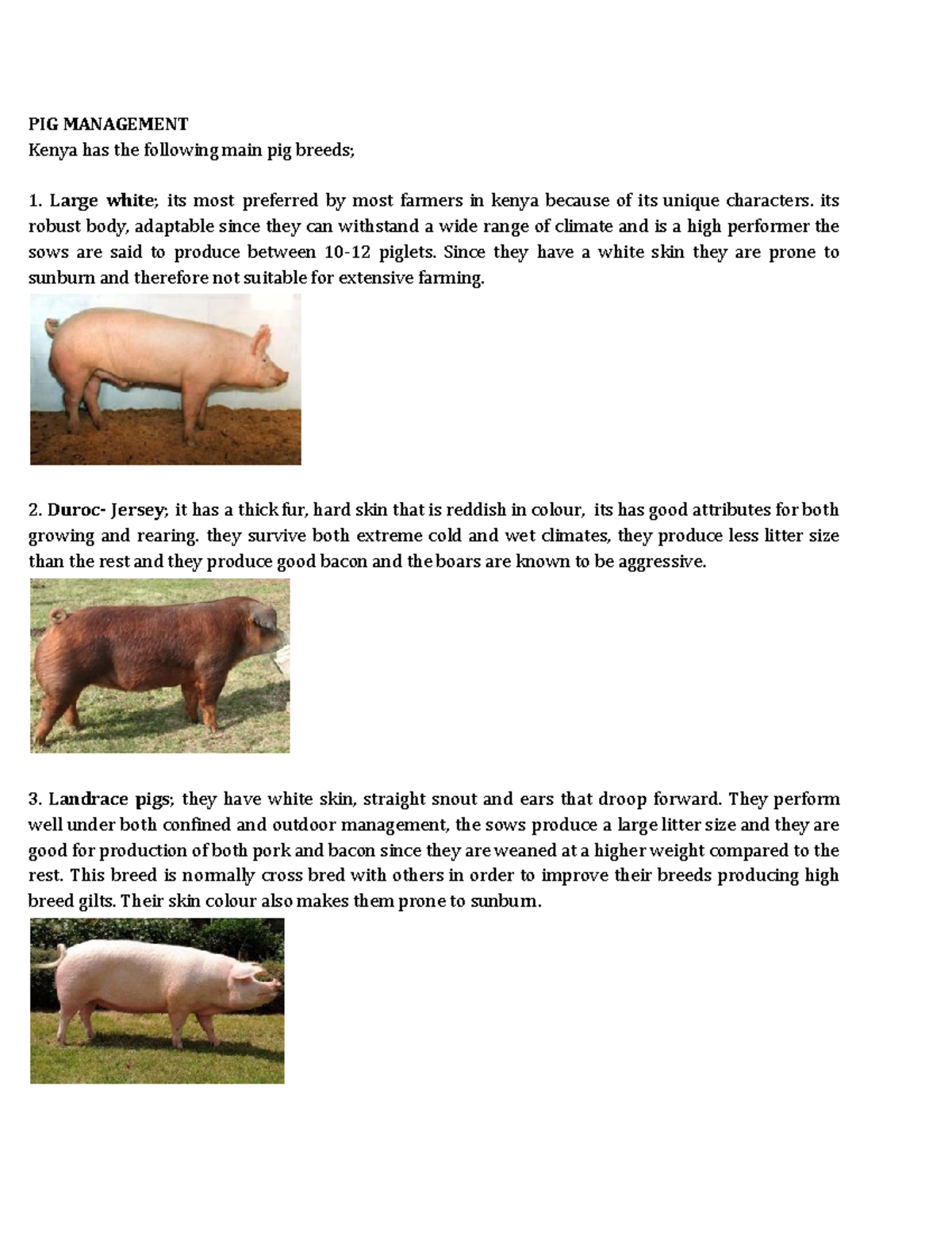 PIG Production 2-2-1 2-1 - PIG MANAGEMENT Kenya has the following main ...