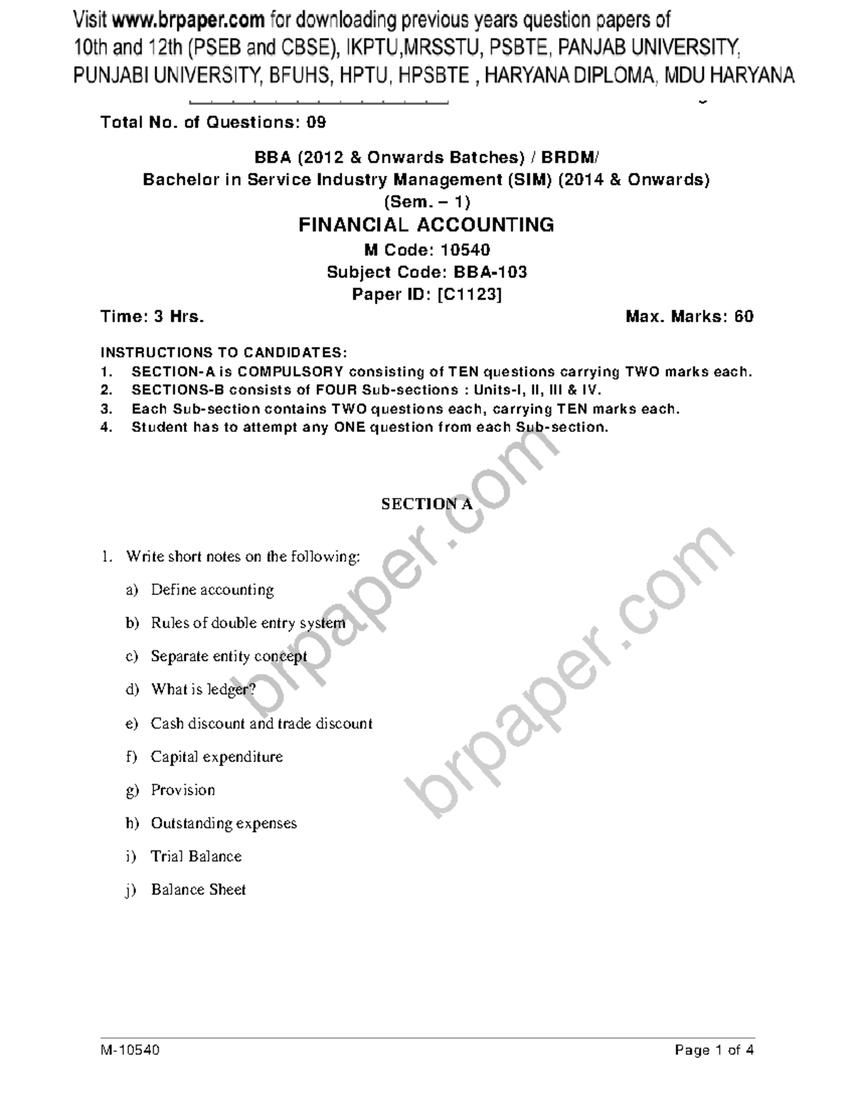 FA(1st)May2018 - Snshshs - Roll No. Total No. of Pages: 04 Total No. of ...