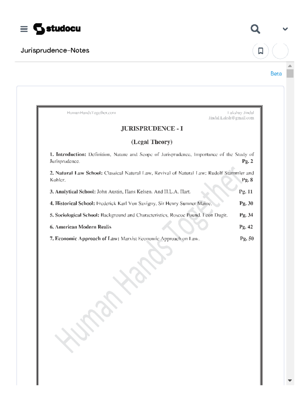 Jurisprudence-Notes - Jindal@gmail Jurisprudence - I (Legal Theory) 1 ...