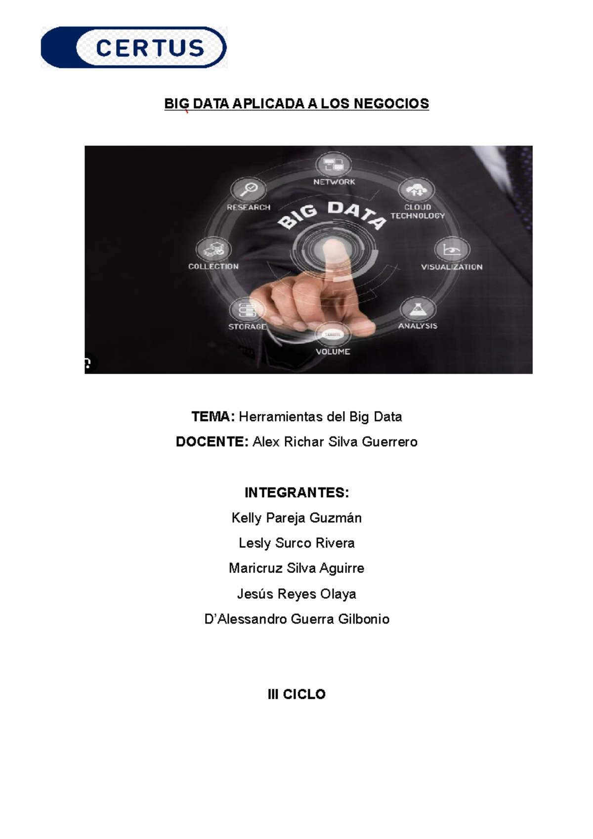 Informe Evidencia AA1 Herramientas DEL BIG DATA Equipo 1 - BIG DATA ...