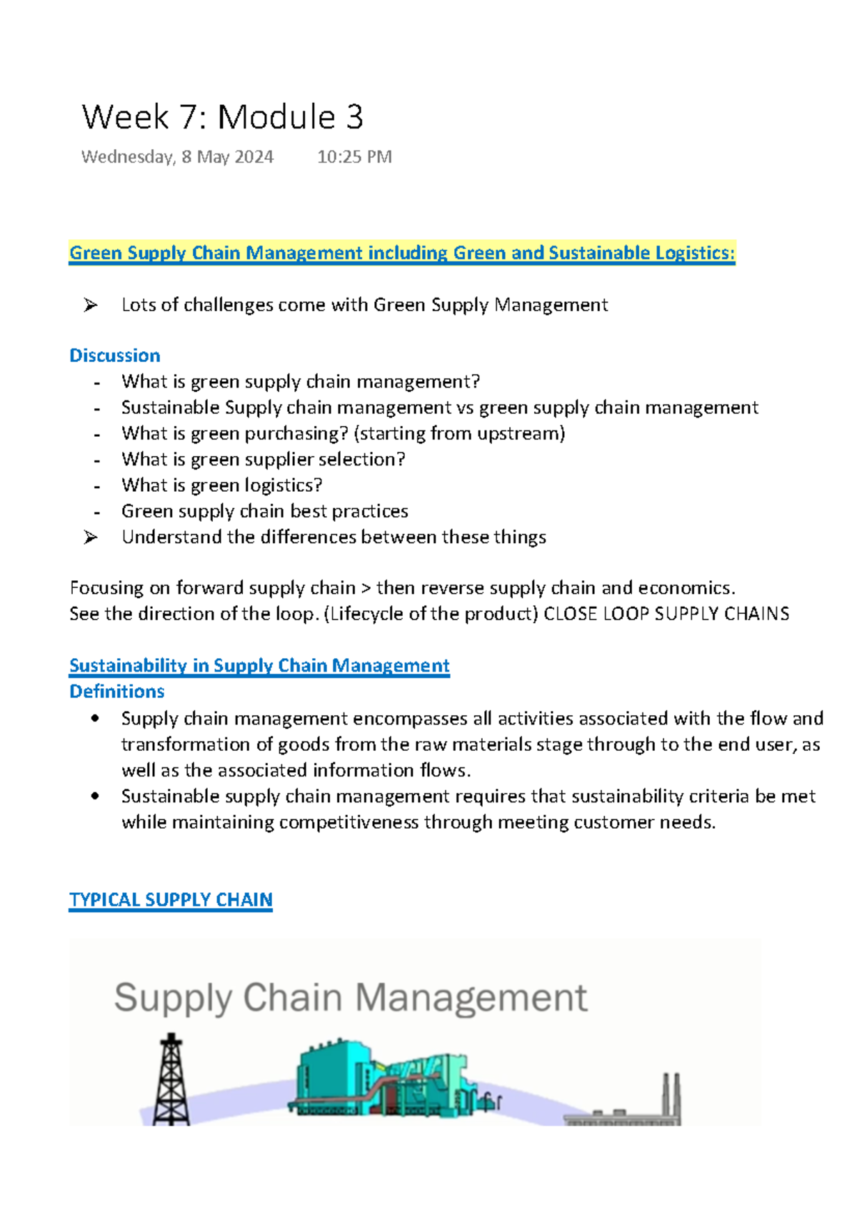 Week 7 Module 3 - .... - Green Supply Chain Management including Green ...