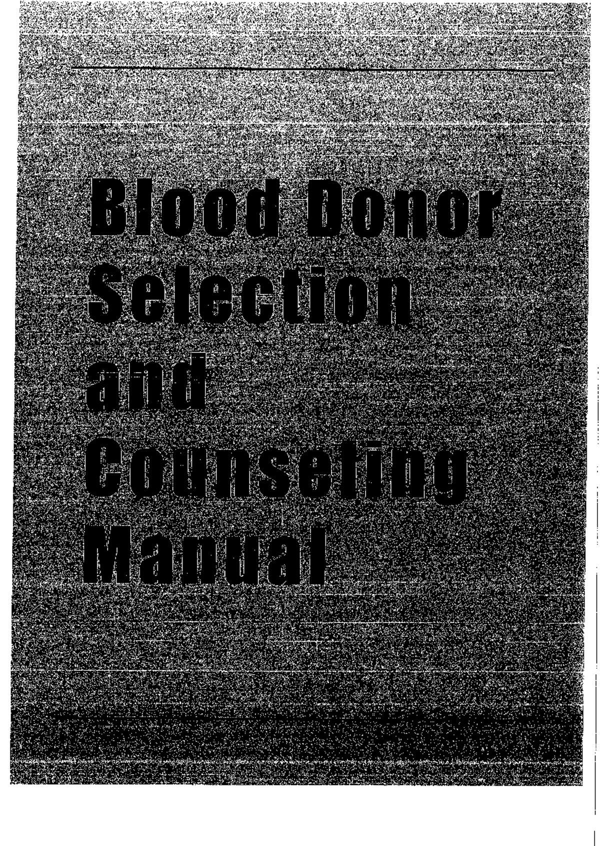 Blood Donor Selection - BS Medical Laboratory Science - Studocu