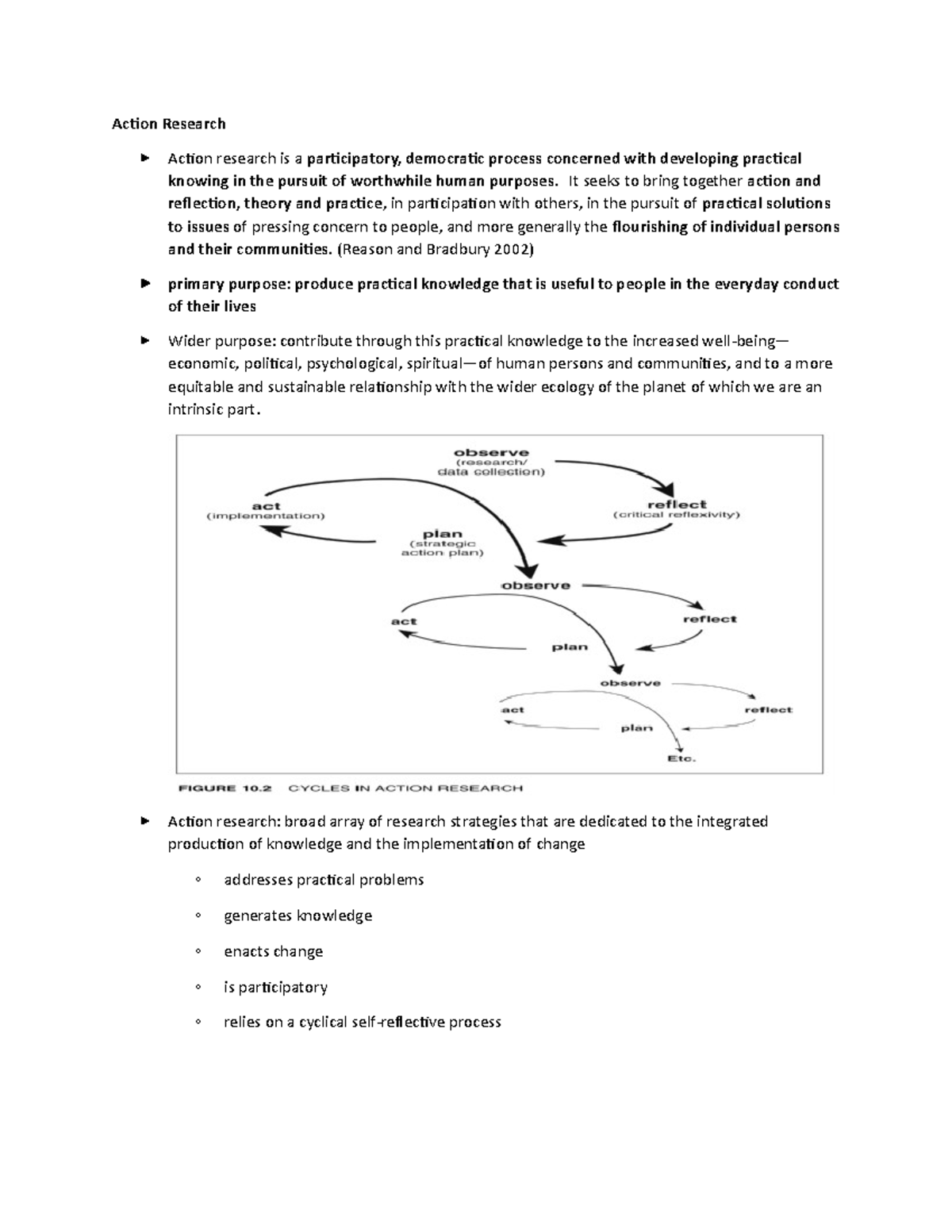 Action Research - It seeks to bring together action and reflection ...