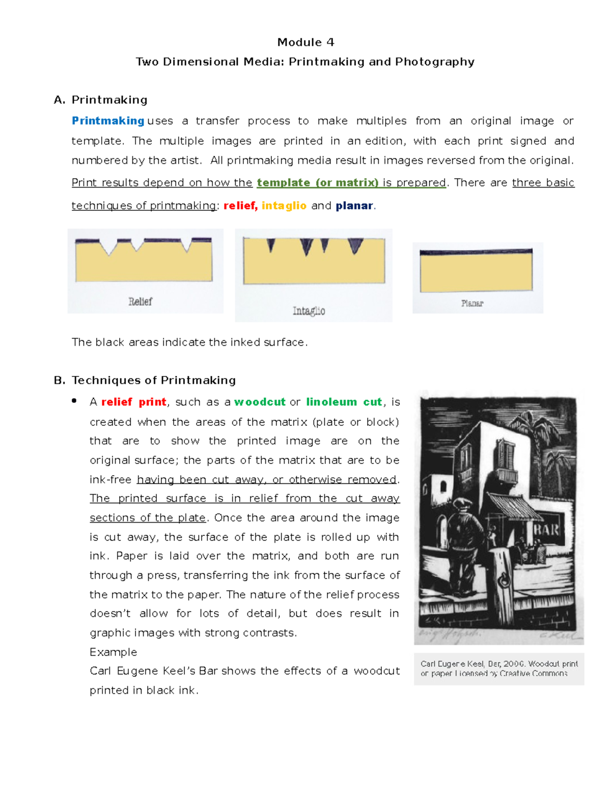 U]( - Lectures - Module 4 Two Dimensional Media: Printmaking and ...