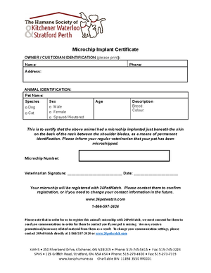 Microchip Implant Consent Form rev Aug 2022 - Microchip Implant Consent ...