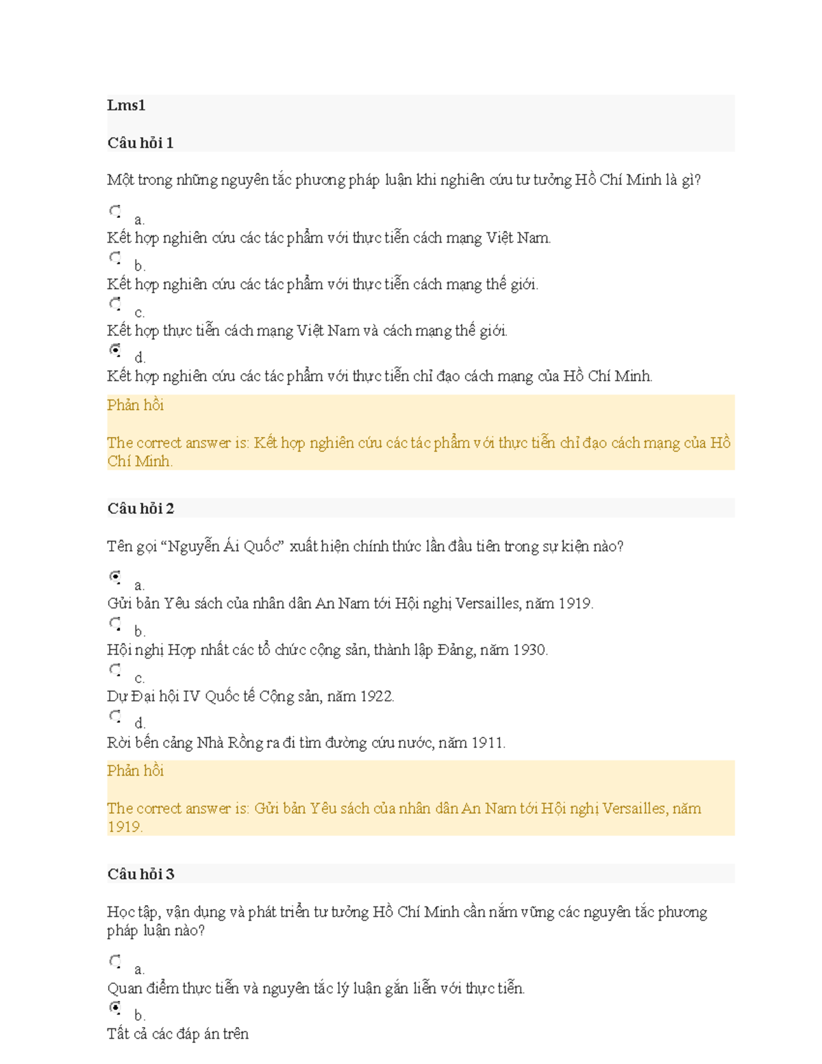 Tư-tưởng-3 - jggj - Lms Câu hỏi 1 Một trong những nguyên tắc phương ...