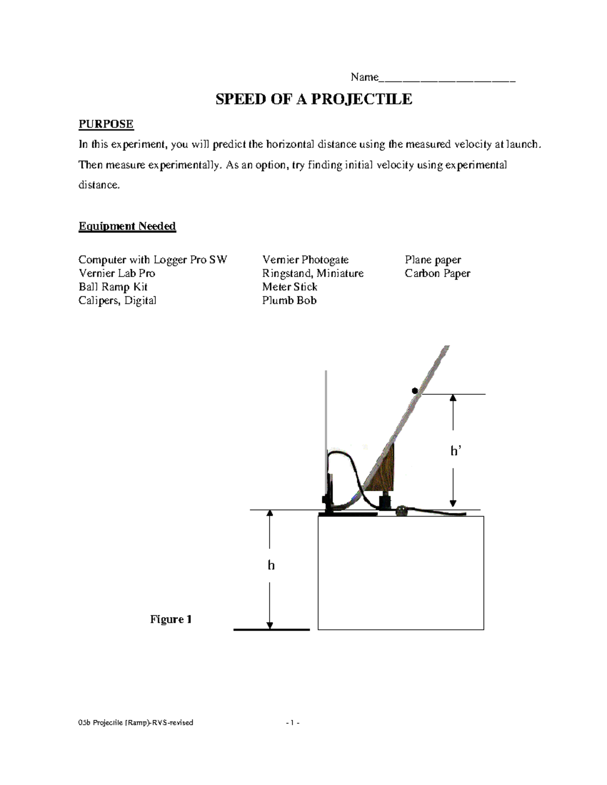 05b Projectile Ramp -RVS-revised - Then measure experimentally. As an ...