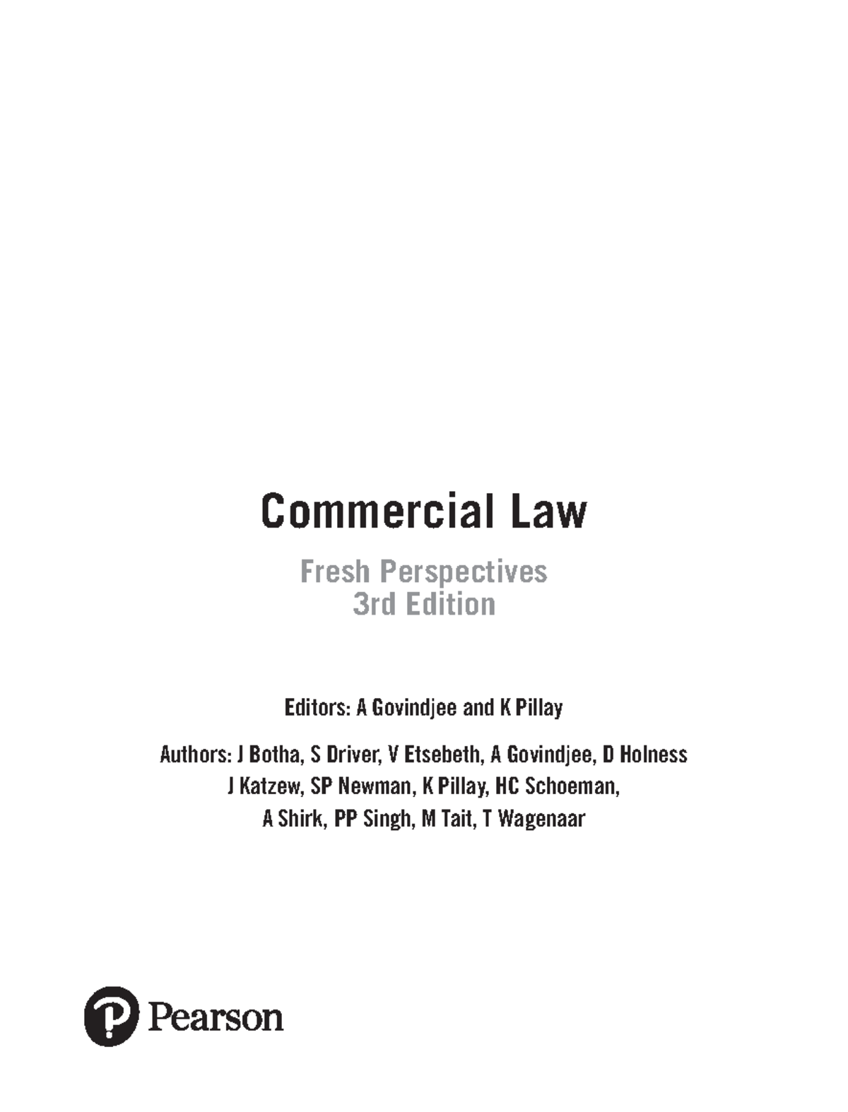 9781485702092 Commercial Law sample chapter - Editors: A Govindjee and ...