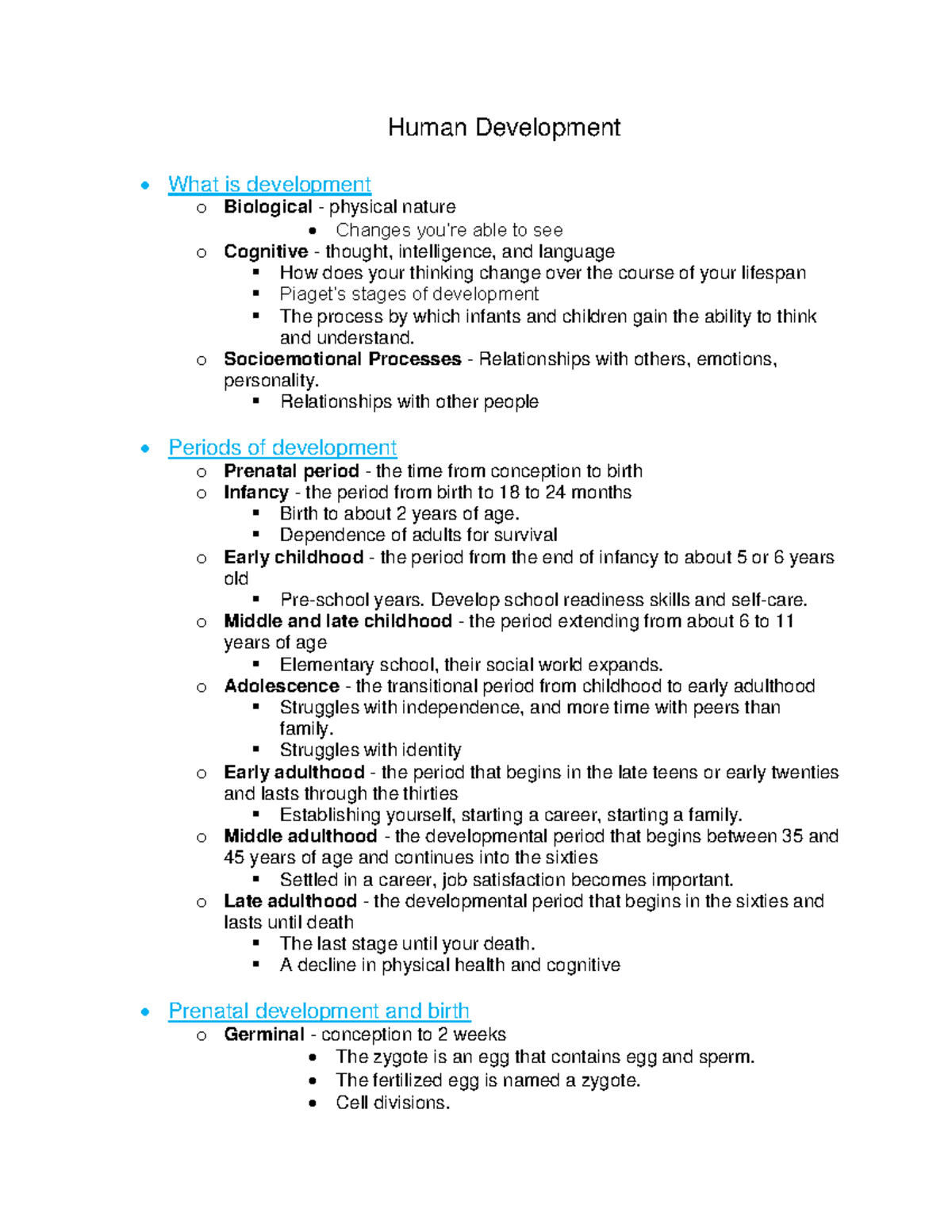 Development - Fall 2022 Professor Henriques - Human Development • What ...