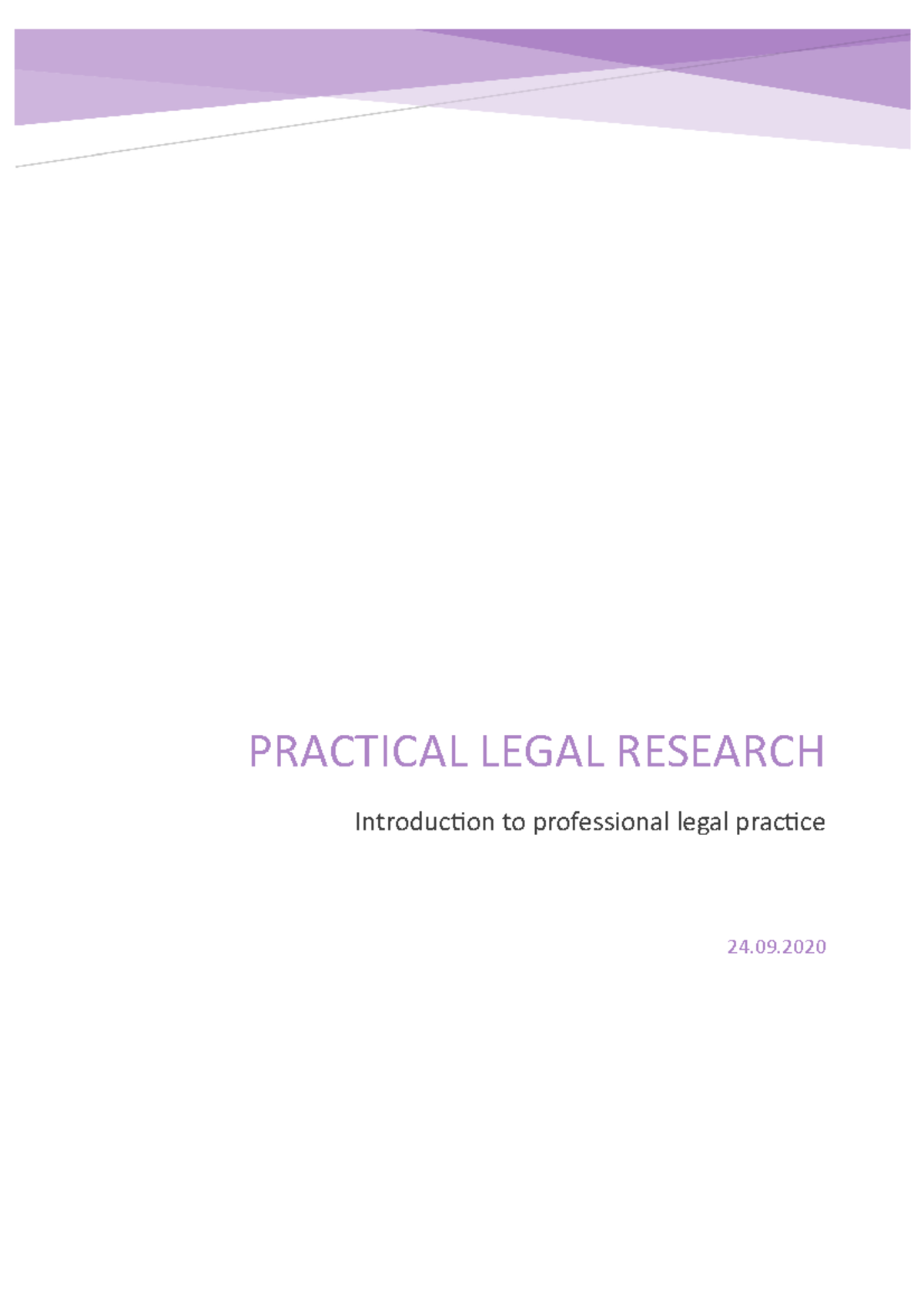 Practical legal research workshop - PRACTICAL LEGAL RESEARCH ...