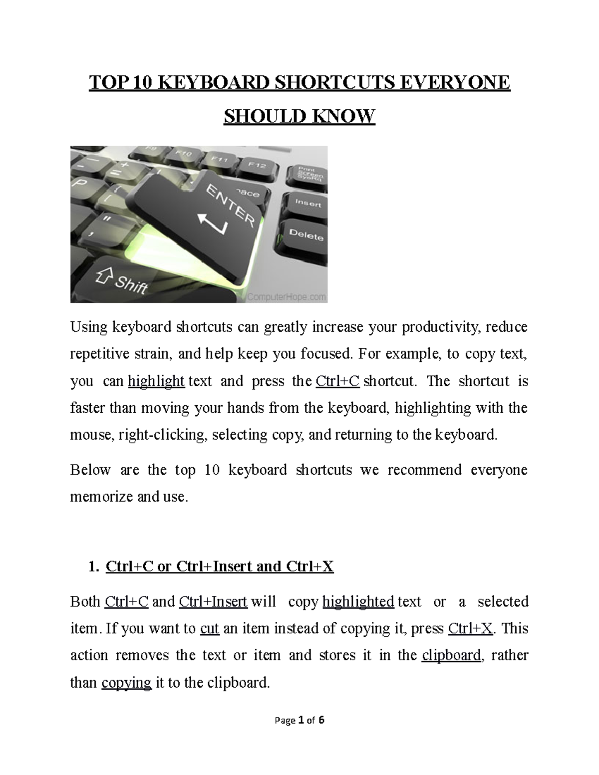 Short CUT - TOP 10 KEYBOARD SHORTCUTS EVERYONE SHOULD KNOW Using ...