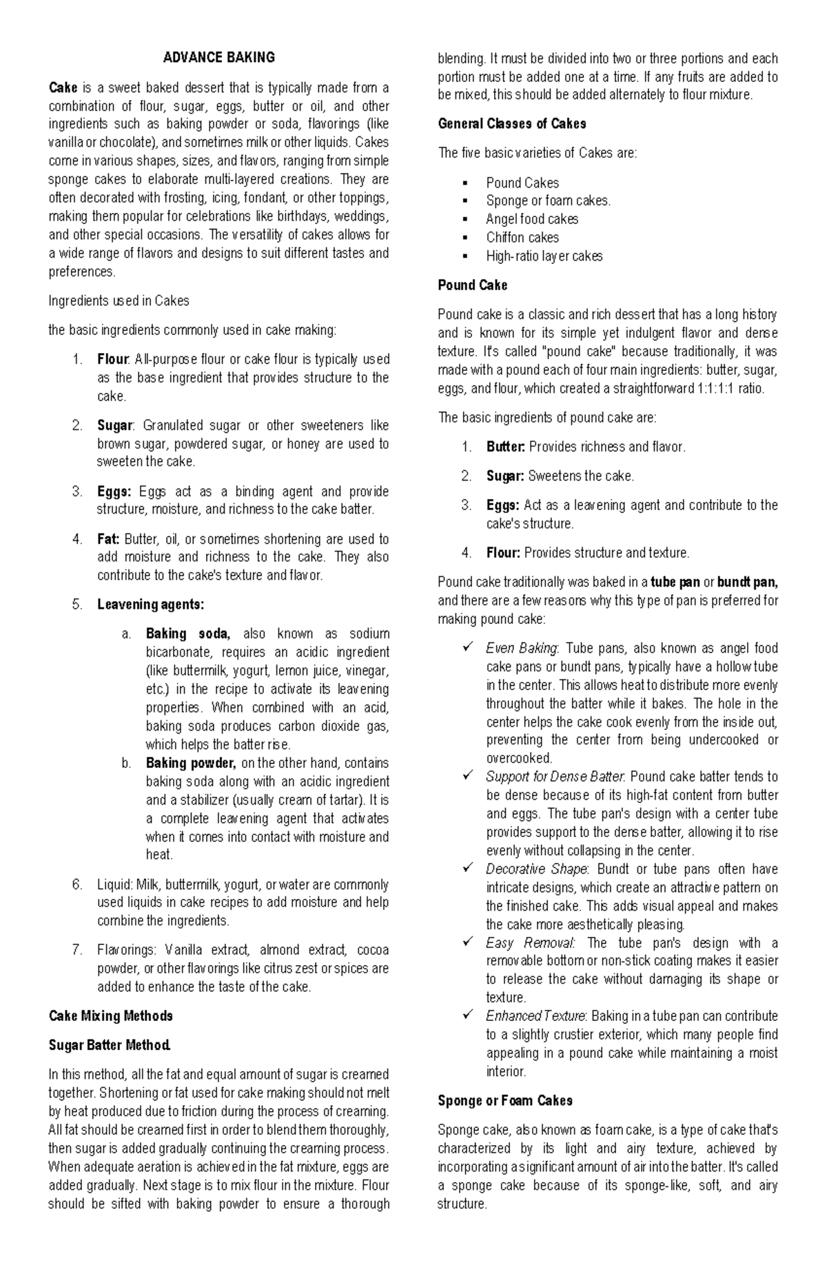 Advance Baking - ADVANCE BAKING Cake is a sweet baked dessert that is ...